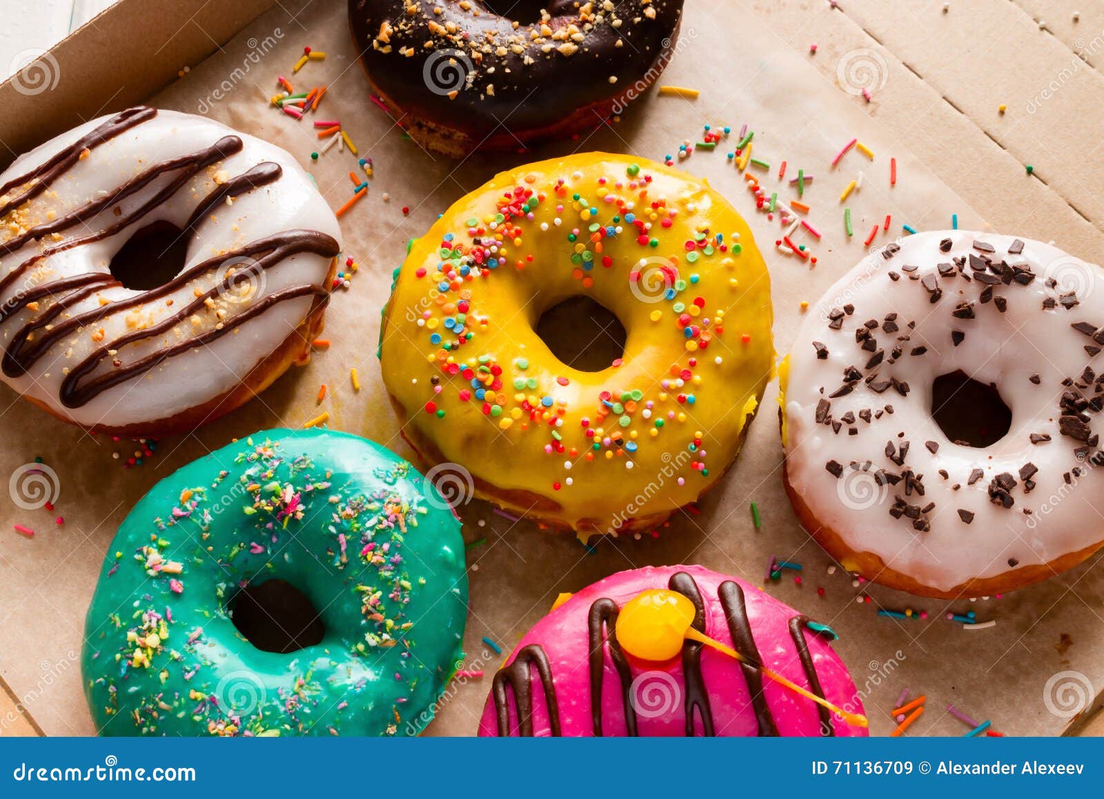 Donuts of Different Flavors Stock Image - Image of frosting, fast: 71136709