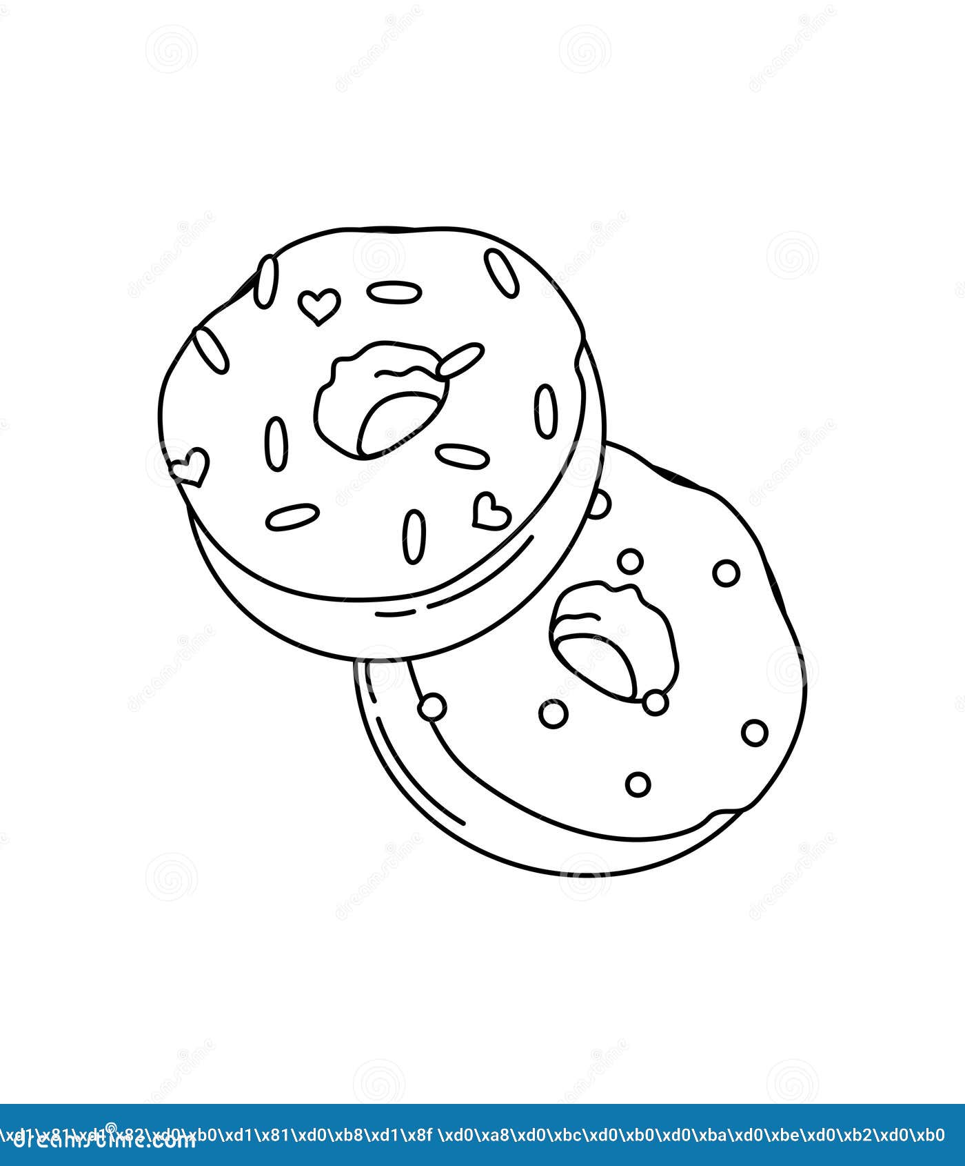 Donuts Doodle Coloring Book with Vector Illustration for Kids Stock ...