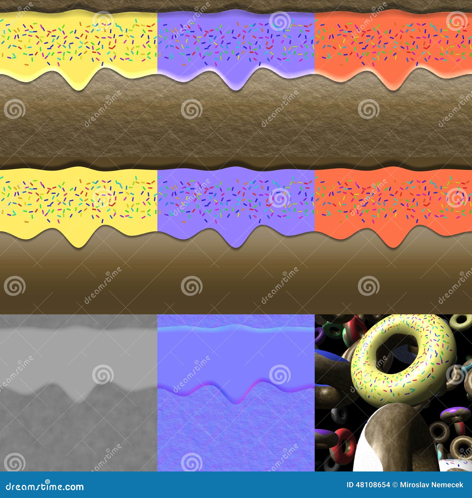 Donuts Generated Textures With Diffuse, Bump, Normal Stock Photo ...