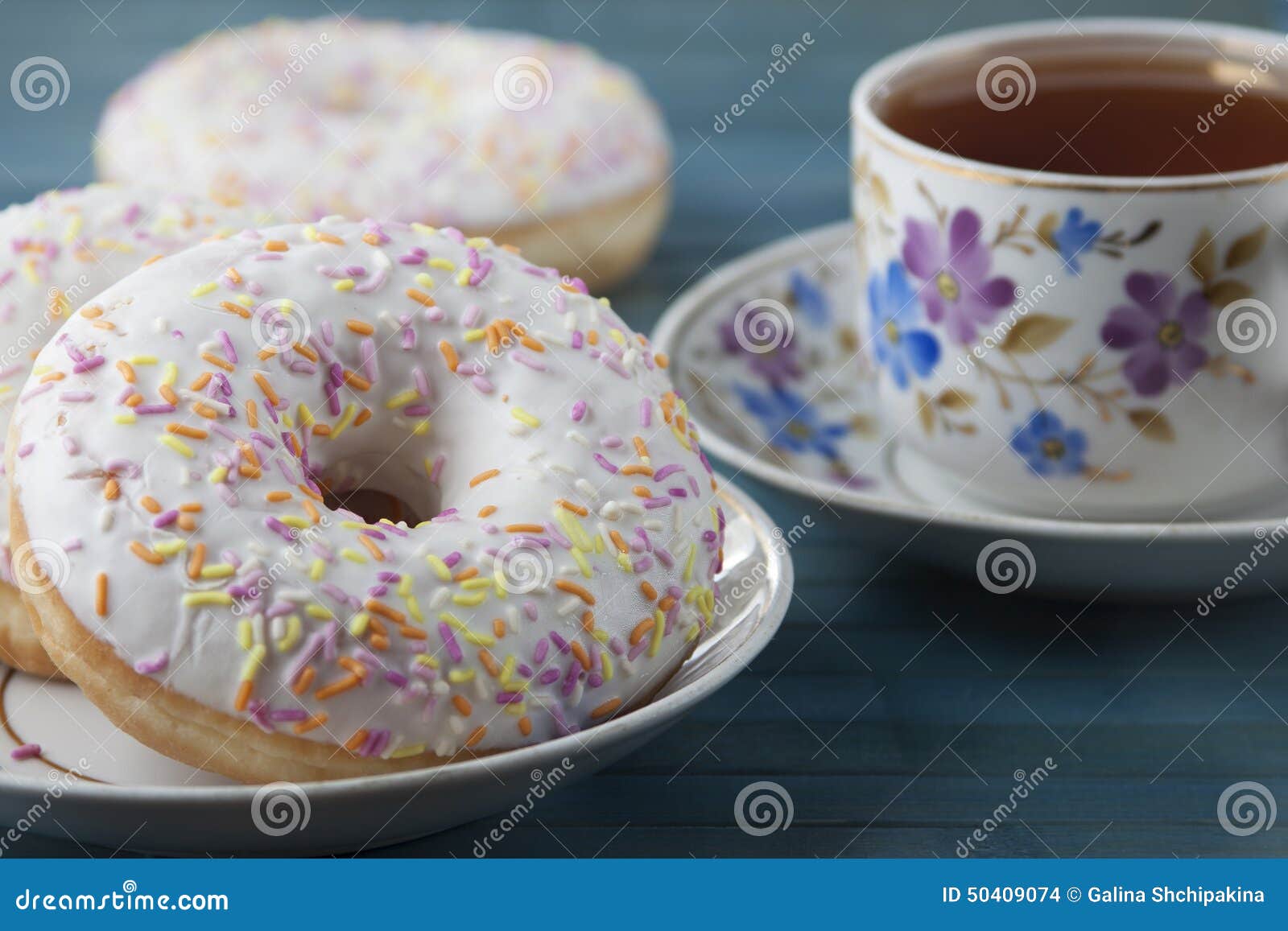 Donuts with icing . stock photo. Image of sweet, gourmet - 50409074