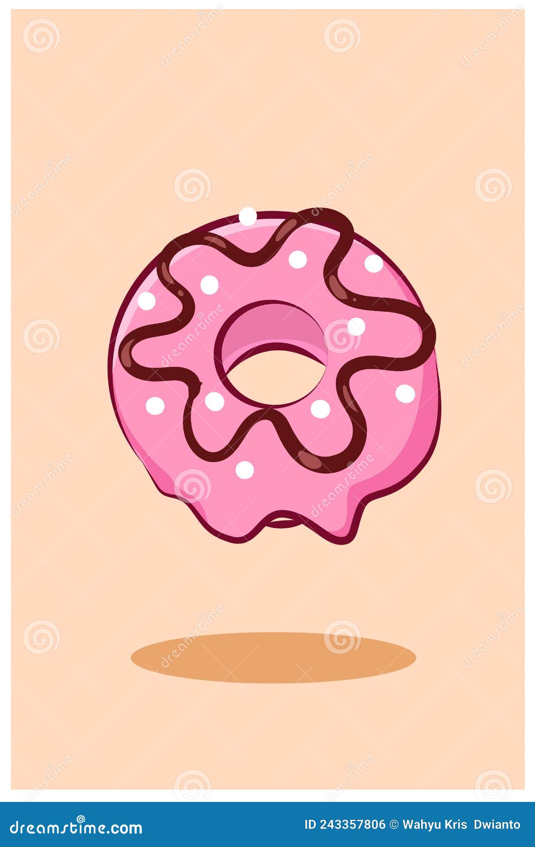Donuts with Strawberry Cream Icon Cartoon Illustration Stock Vector ...