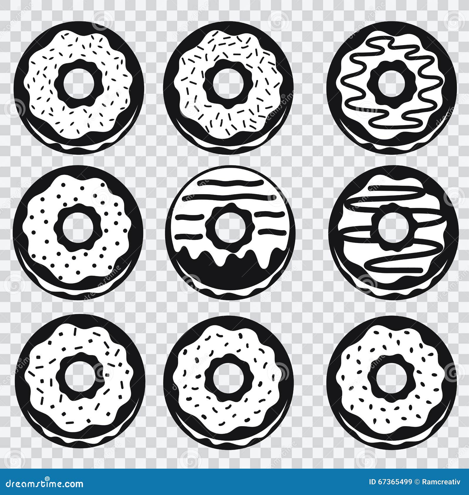 Donuts Icons Different Fillings Stock Illustrations – 2 Donuts Icons ...