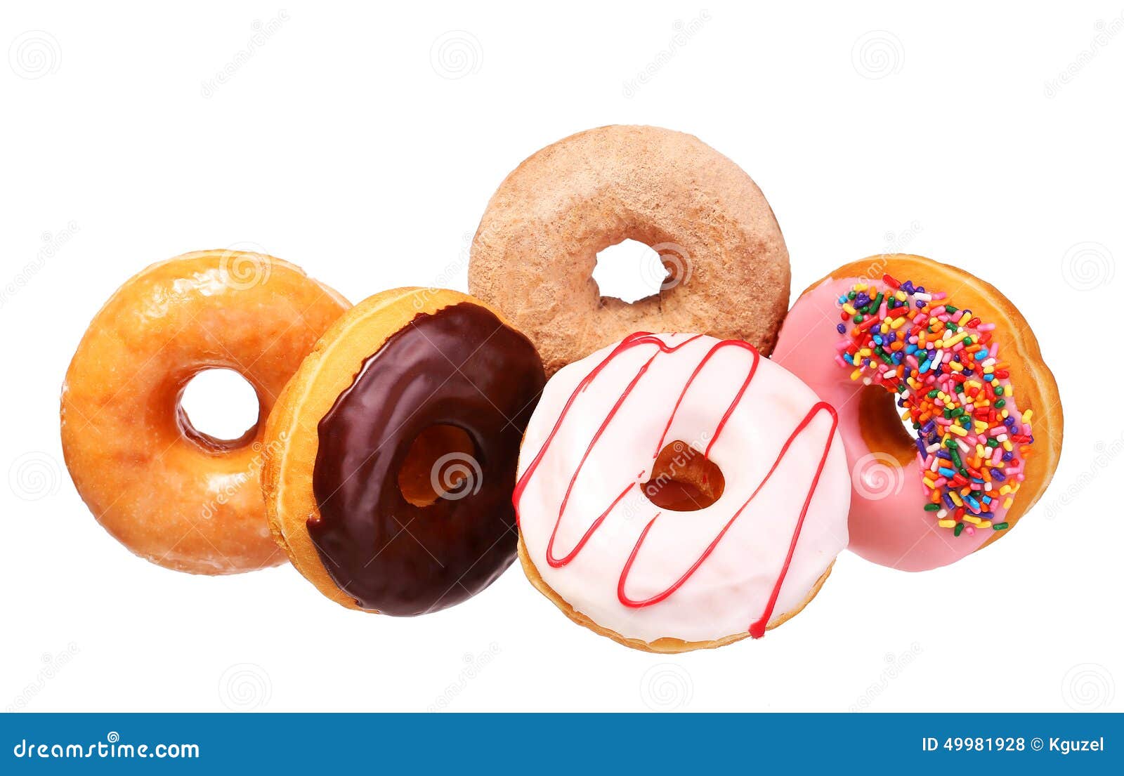 Donuts isolated stock photo. Image of pile, isolated - 49981928