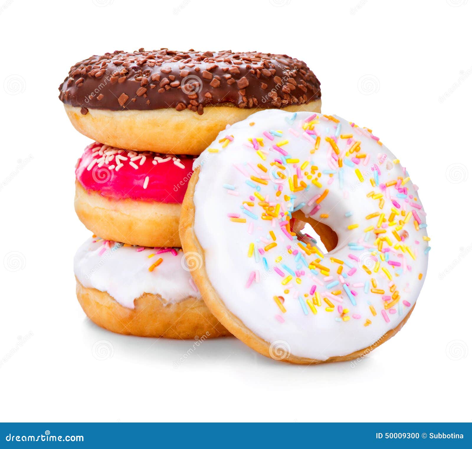 Donuts Isolated On White Background Stock Photography | CartoonDealer ...