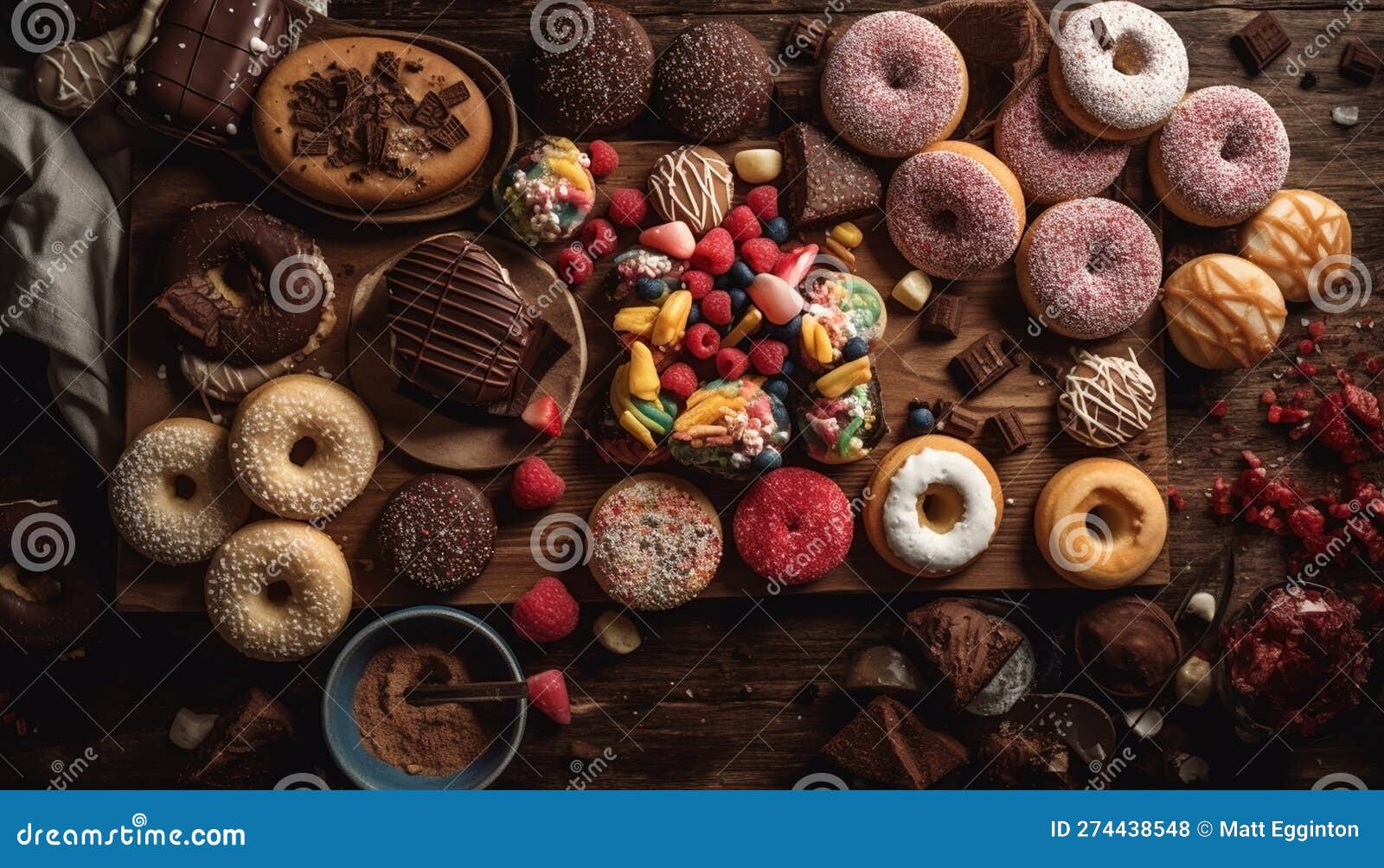 Donuts and Junk Foods stock photo. Image of blood, harmful - 274438548