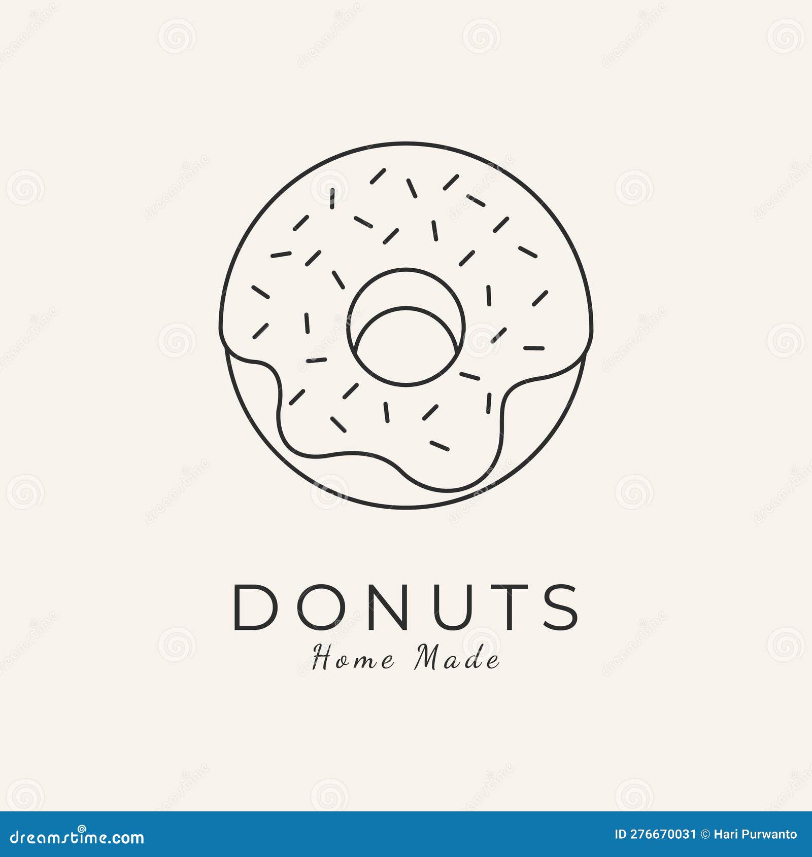 Donuts Line Art Logo Design Vector Illustration Stock Vector ...