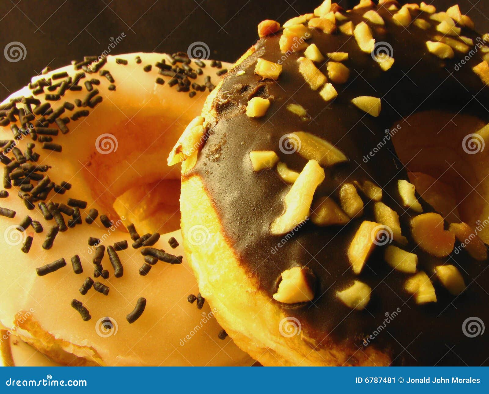 Donuts Macro stock image. Image of donuts, sprinkled, glazed - 6787481