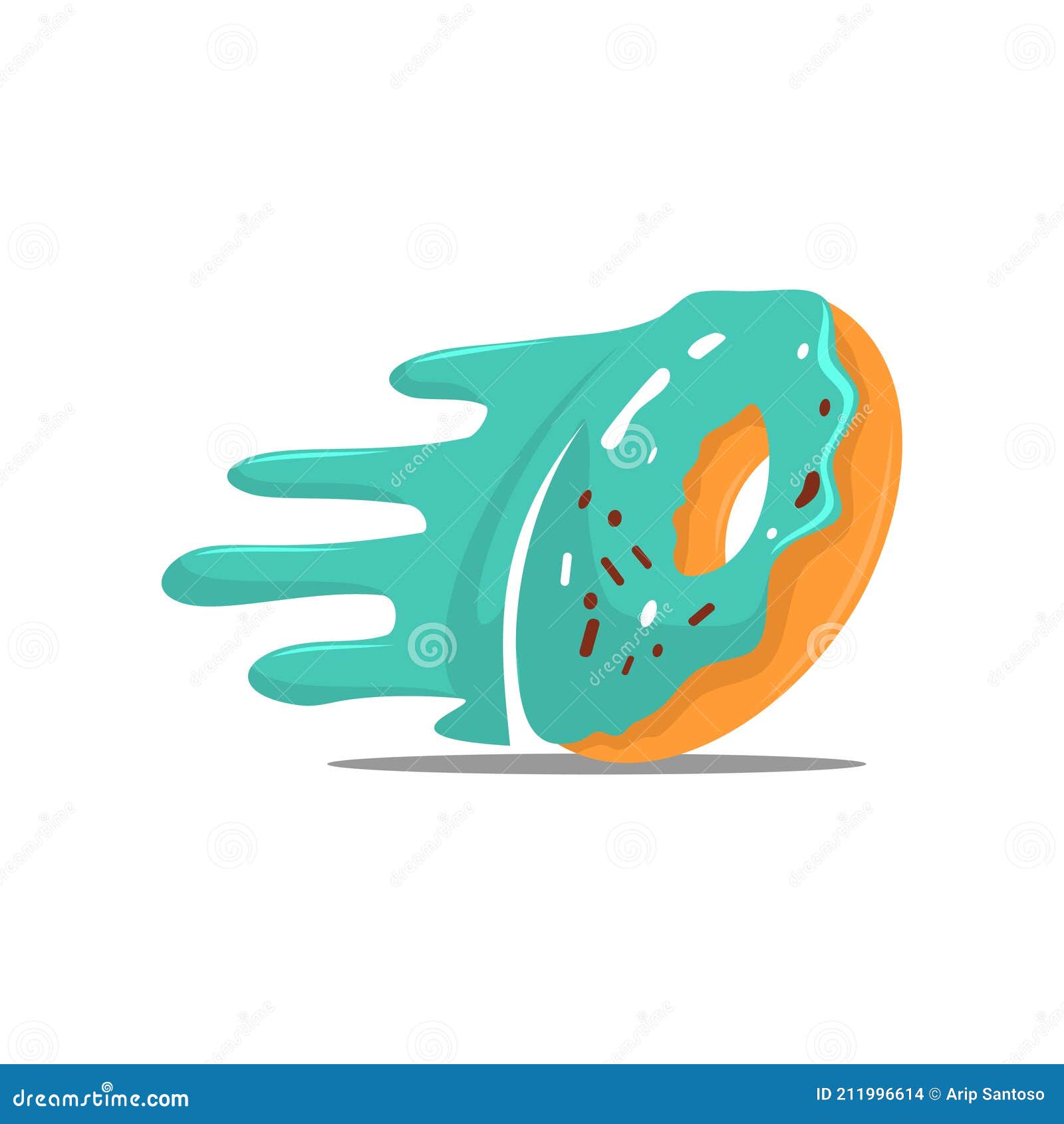 Donuts Melted Speed Blue Color Draw Design Template Illustration ...