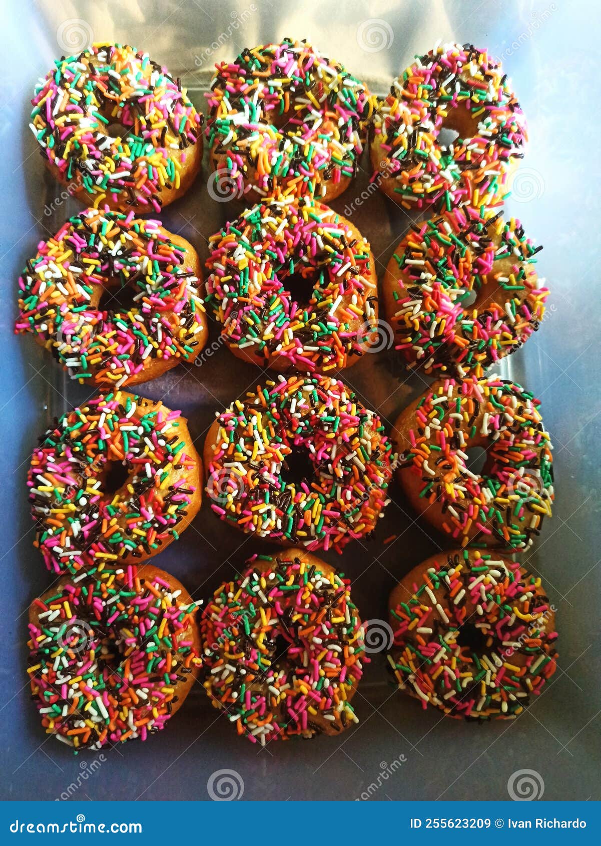 Donuts with messis stock image. Image of cake, delicious - 255623209