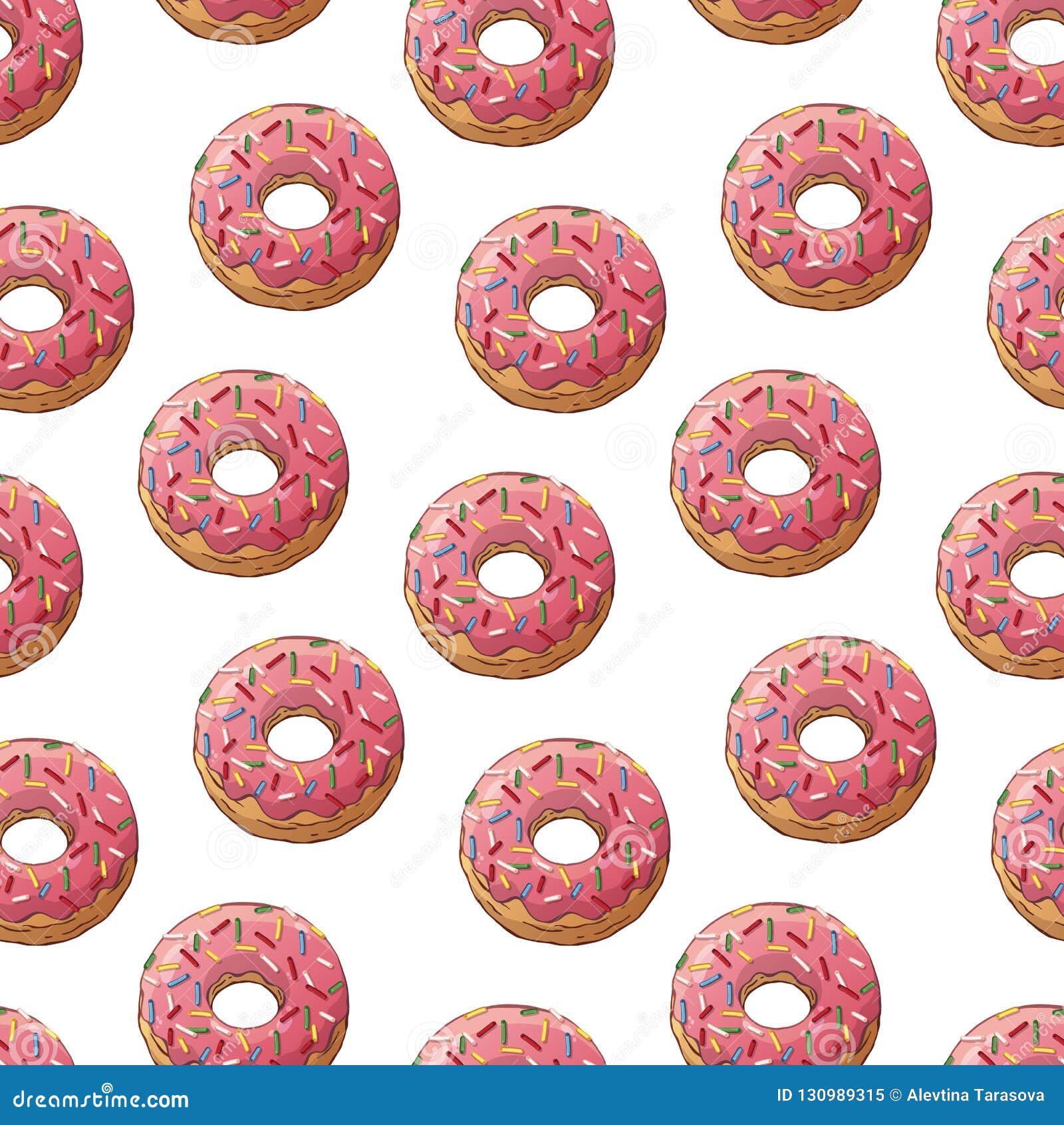 Donuts pattern stock vector. Illustration of menu, pack - 130989315