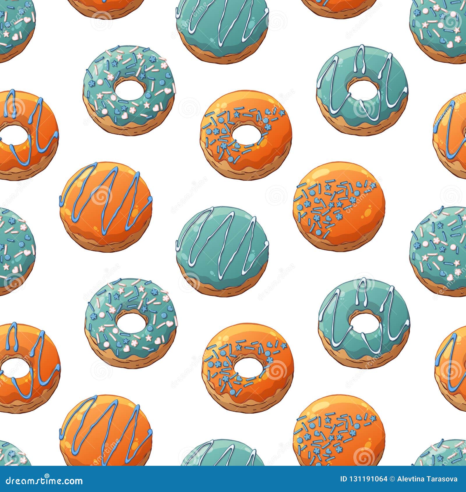 Donuts pattern stock vector. Illustration of isolate - 131191064