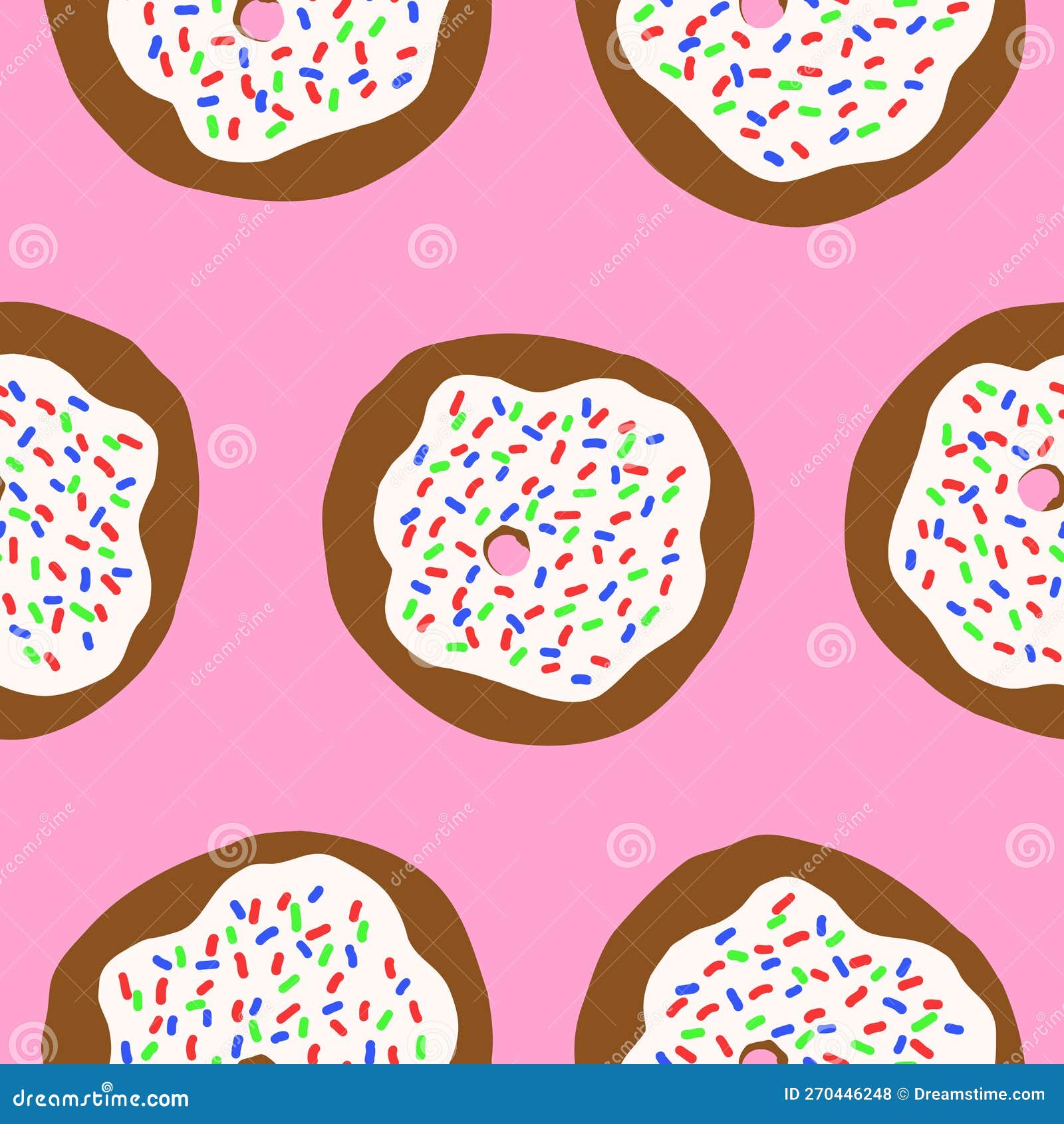 Seamless Donuts Pattern in Cartoon Flat Style Stock Vector ...