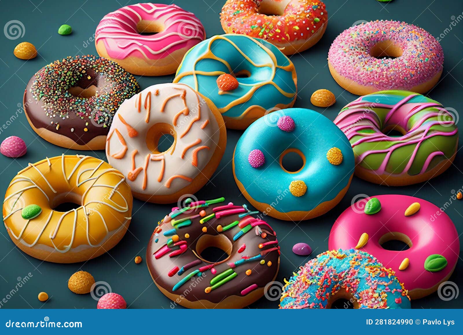 Donuts Generated Textures With Diffuse, Bump, Normal Stock Photo ...