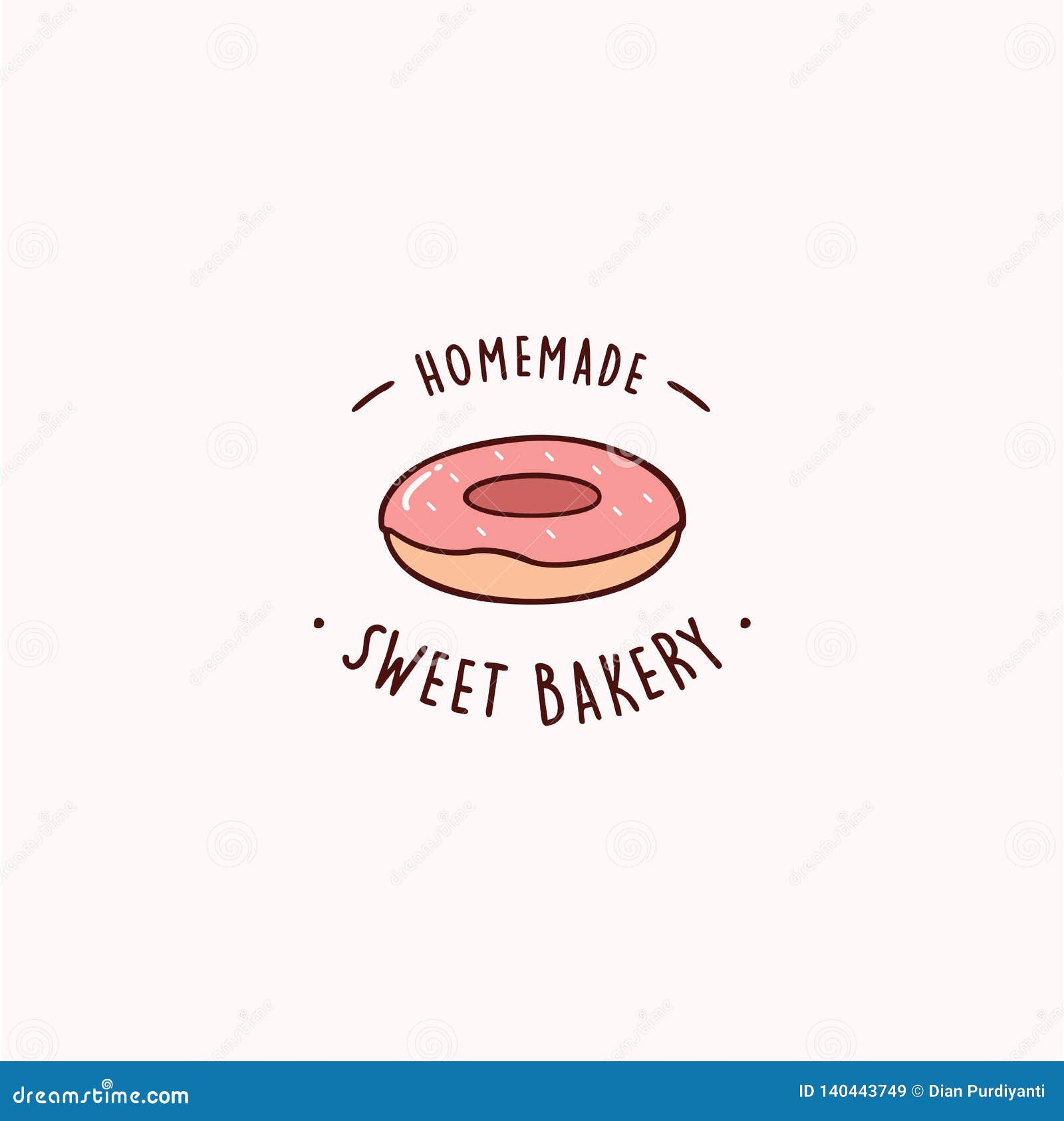 Donuts Shop Logo, Bakery and Dessert Logo, Sign, Emblem, Flat Vector ...