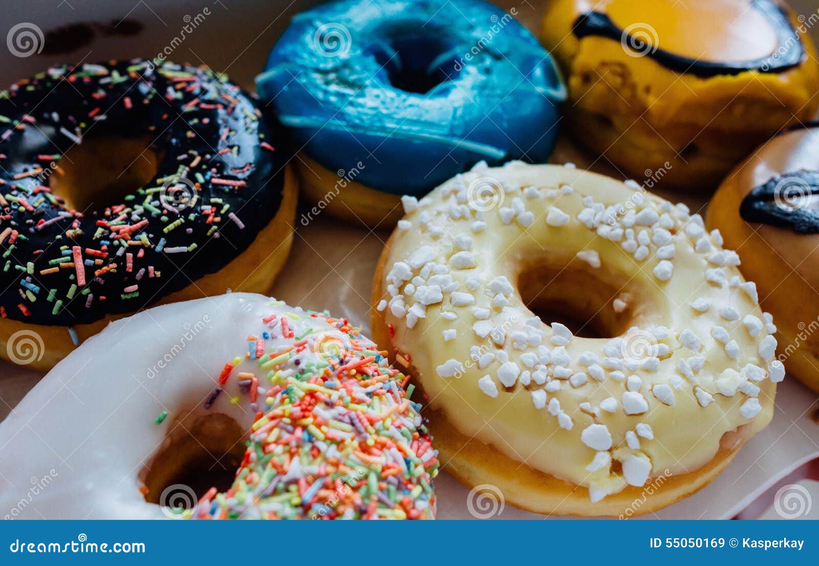 Donuts stock image. Image of assortment, color, bread - 55050169