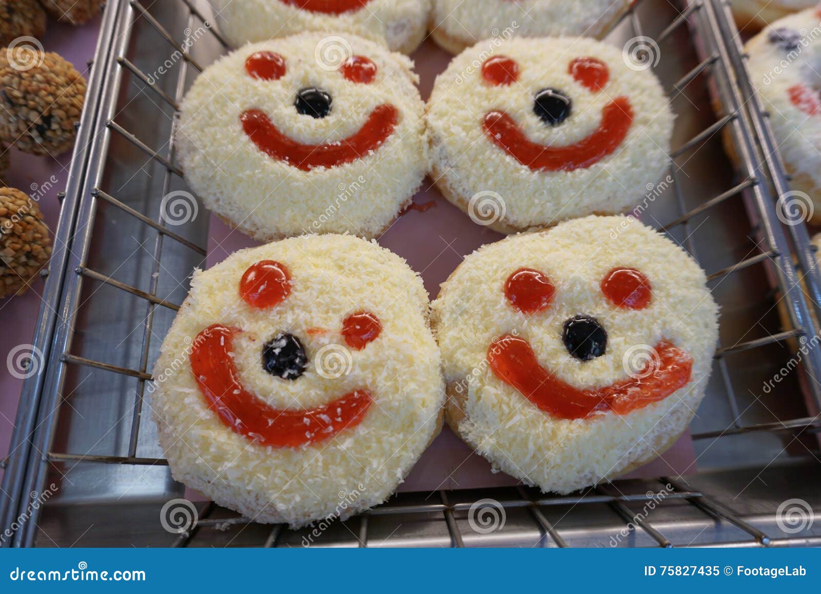 Donuts with smile stock image. Image of circle, dessert - 75827435