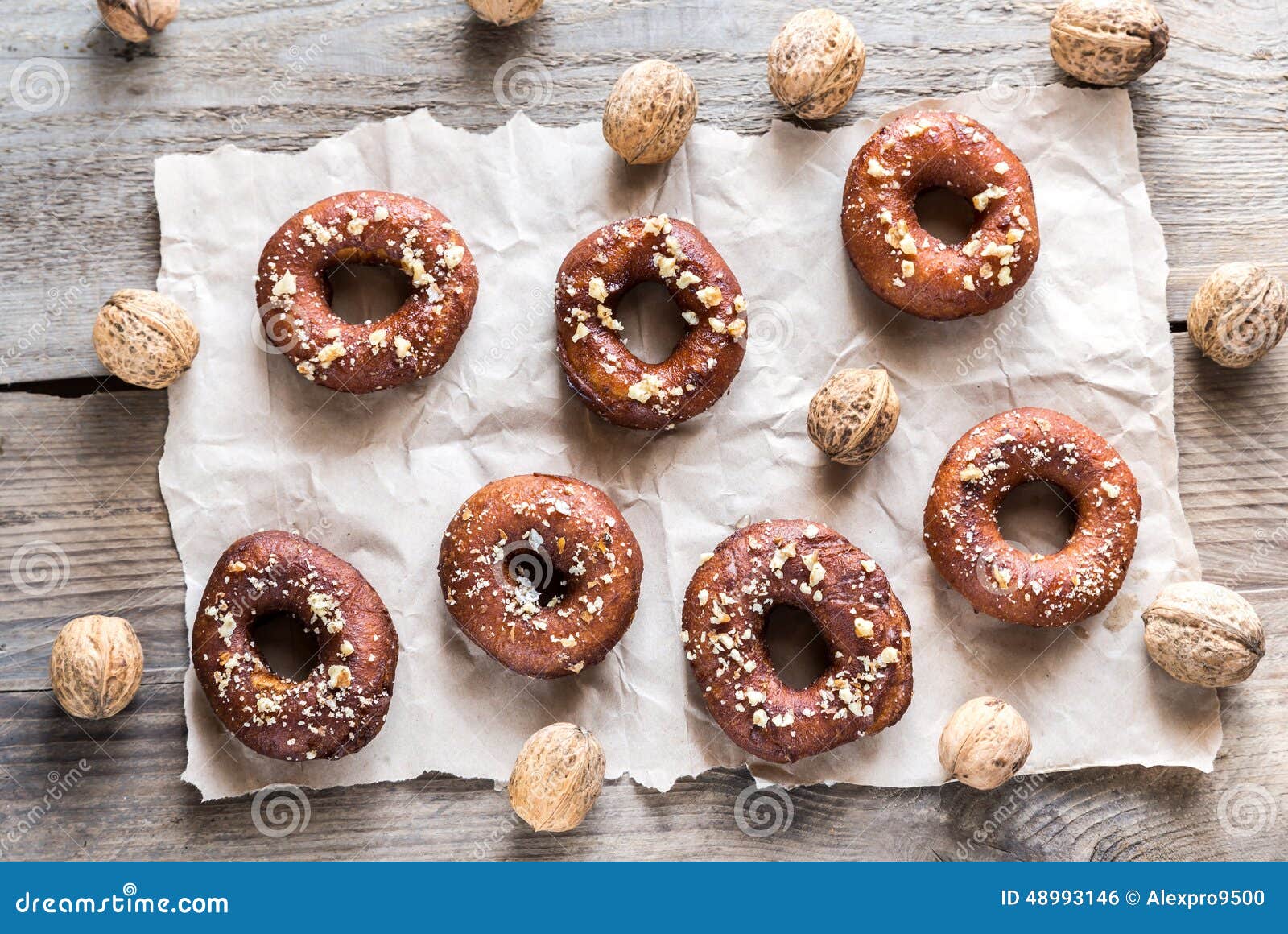 Donuts Sprinkled with Crushed Nuts Stock Photo - Image of food, dessert ...