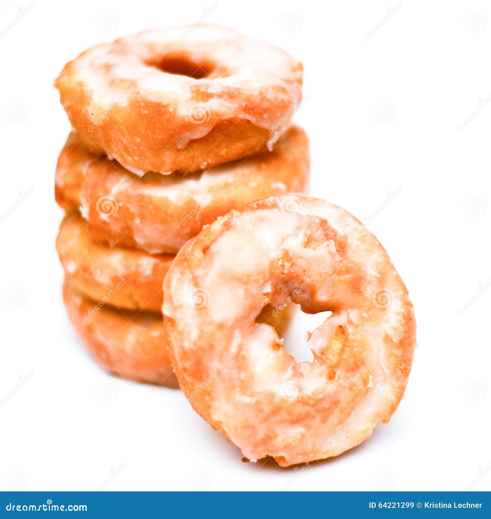 Donuts Stacked on a White Background Stock Image - Image of eating ...