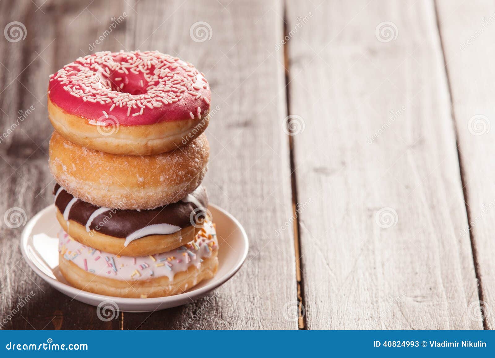 Donuts on a table. stock image. Image of glazed, fresh - 40824993