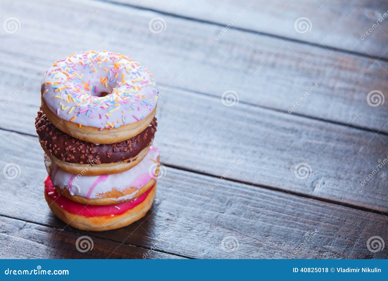 Donuts on a table. stock photo. Image of cake, calories - 40825018