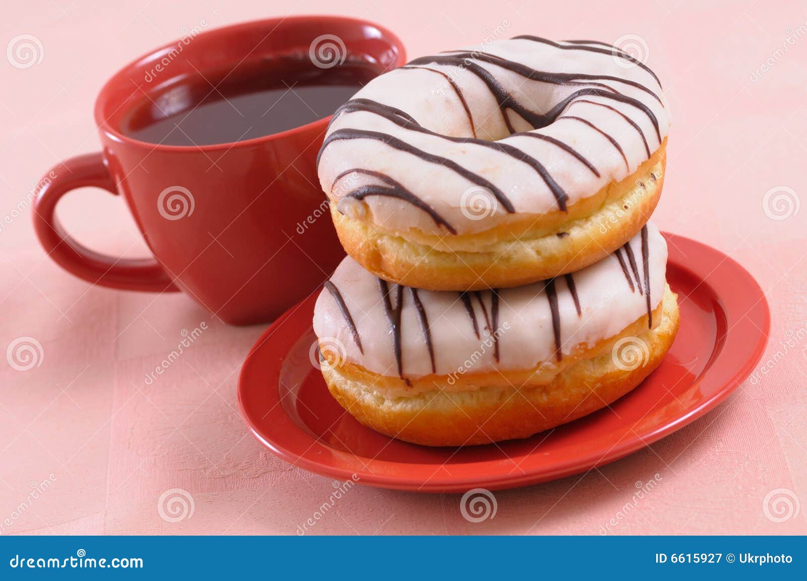 Donuts with tea stock image. Image of pastry, cake, dessert - 6615927