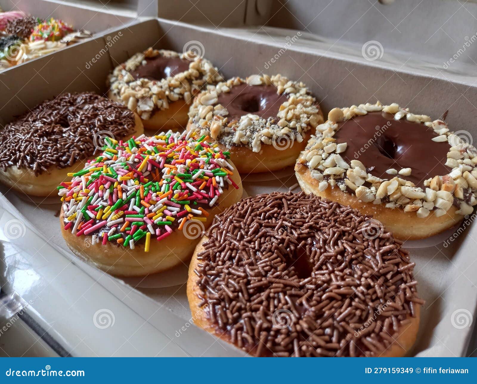 Donuts with Various Toppings Stock Image - Image of icing, meal: 279159349