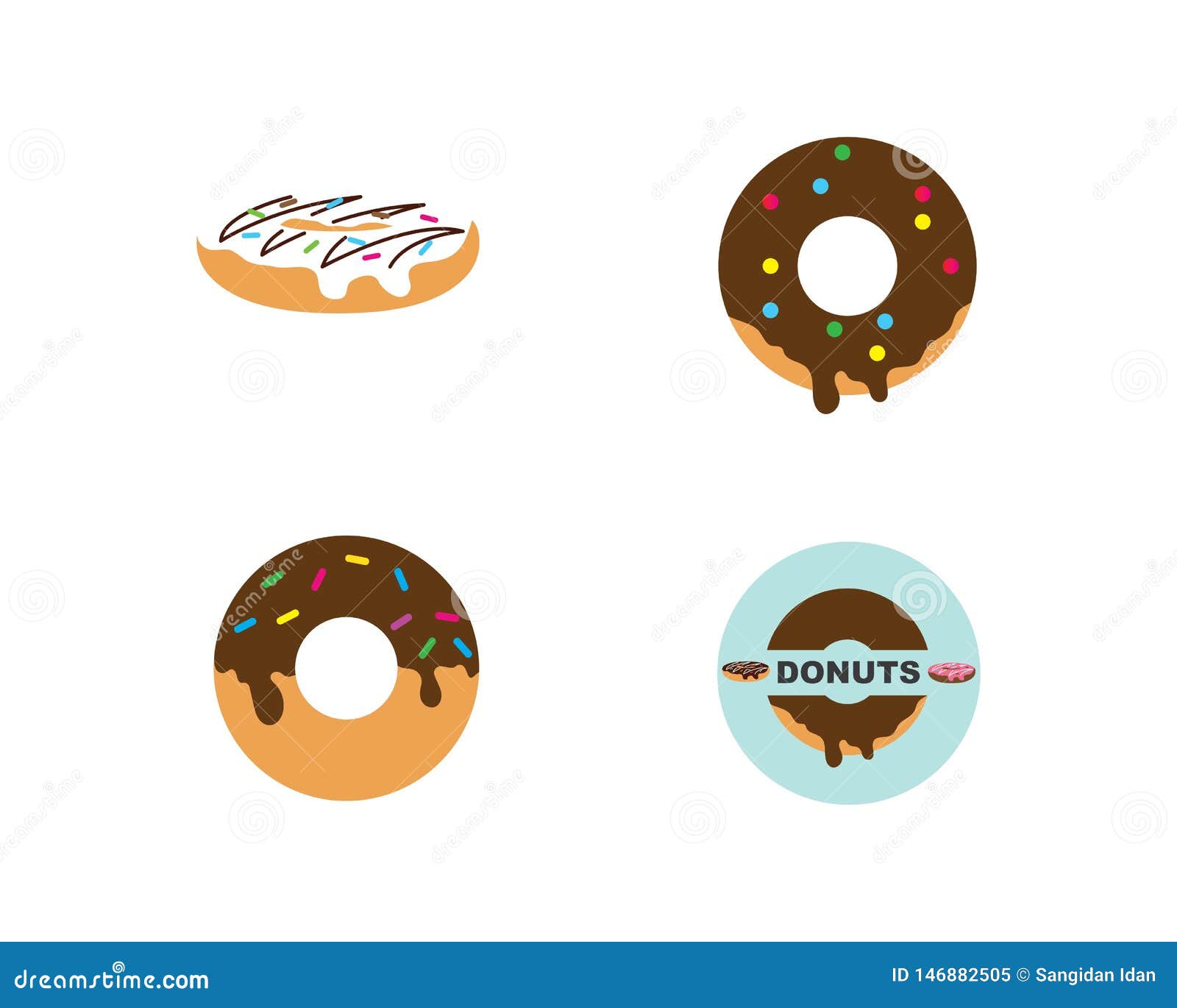 Donuts Vector,icon,logo Illustration Stock Vector - Illustration of ...