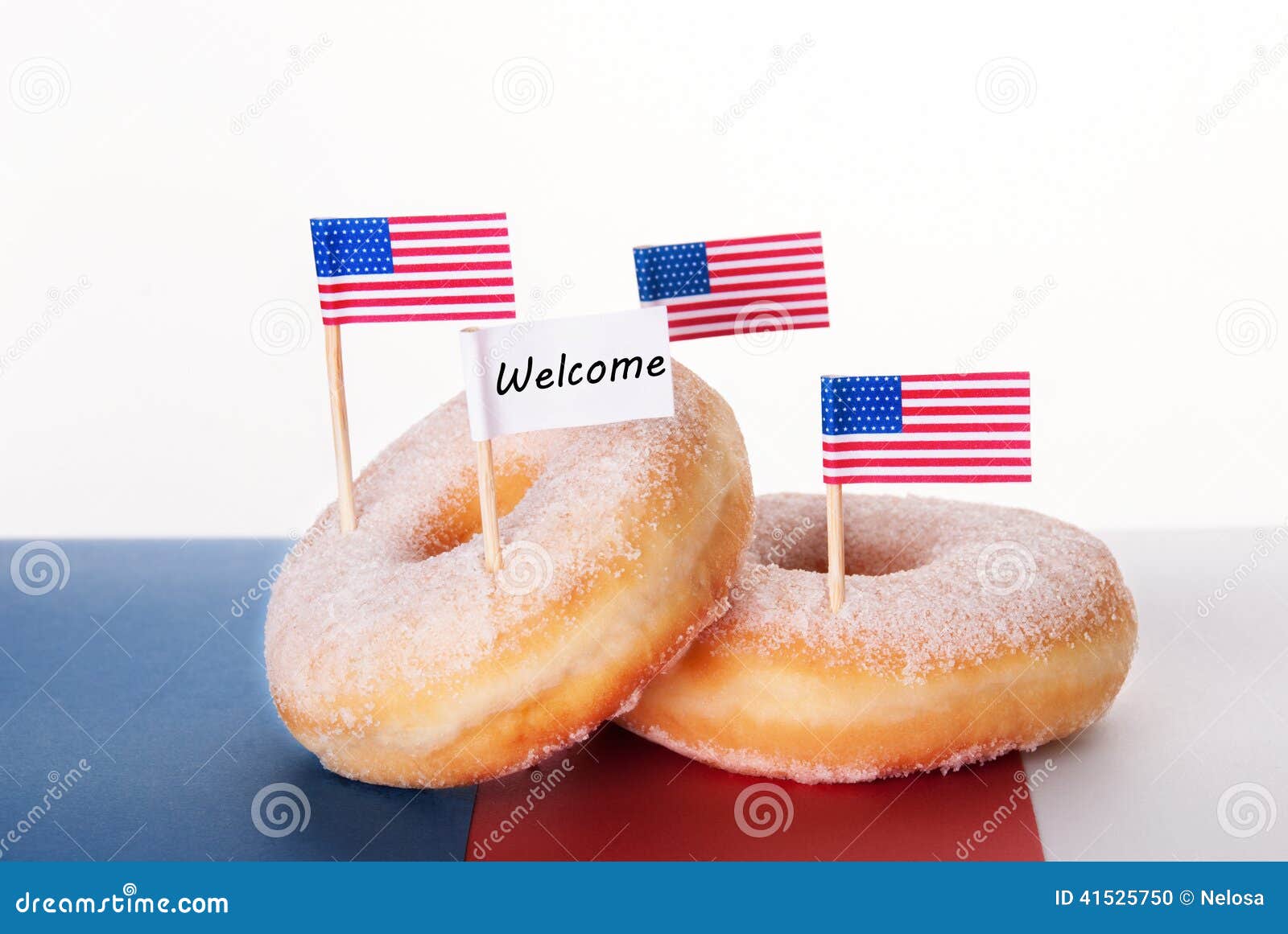 Donuts with Welcome Sign stock photo. Image of fast, america - 41525750