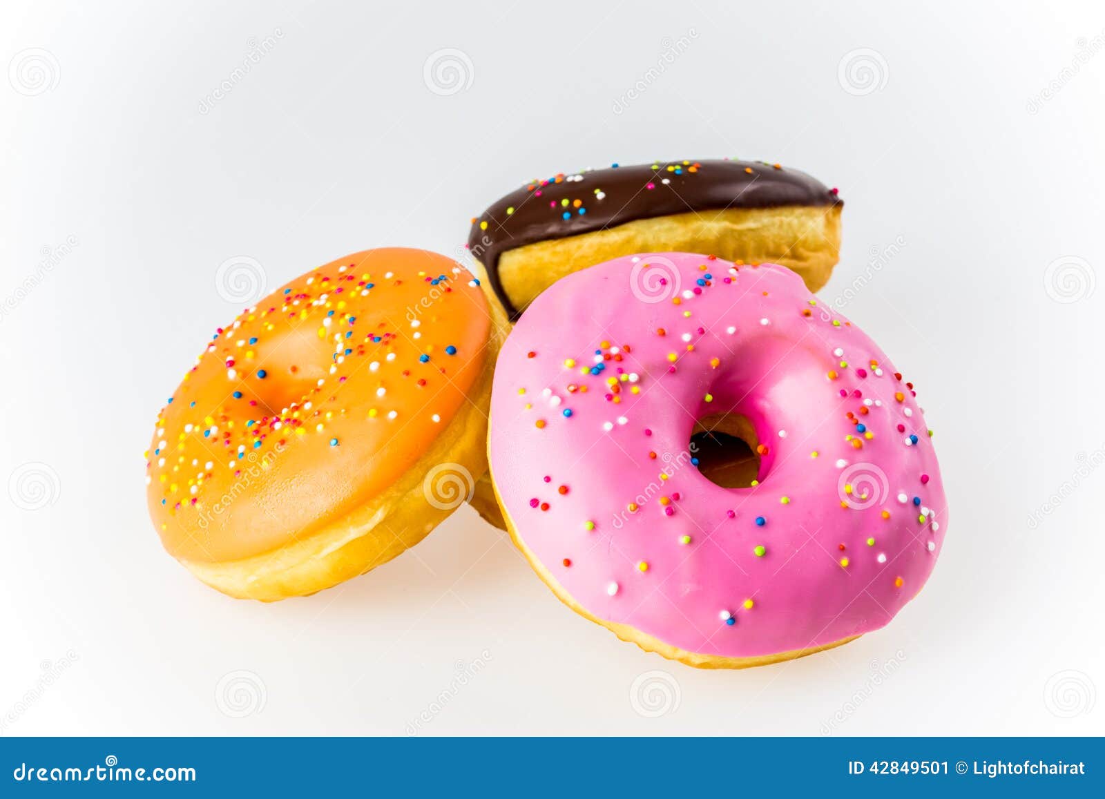 Donuts on white background stock image. Image of food - 42849501