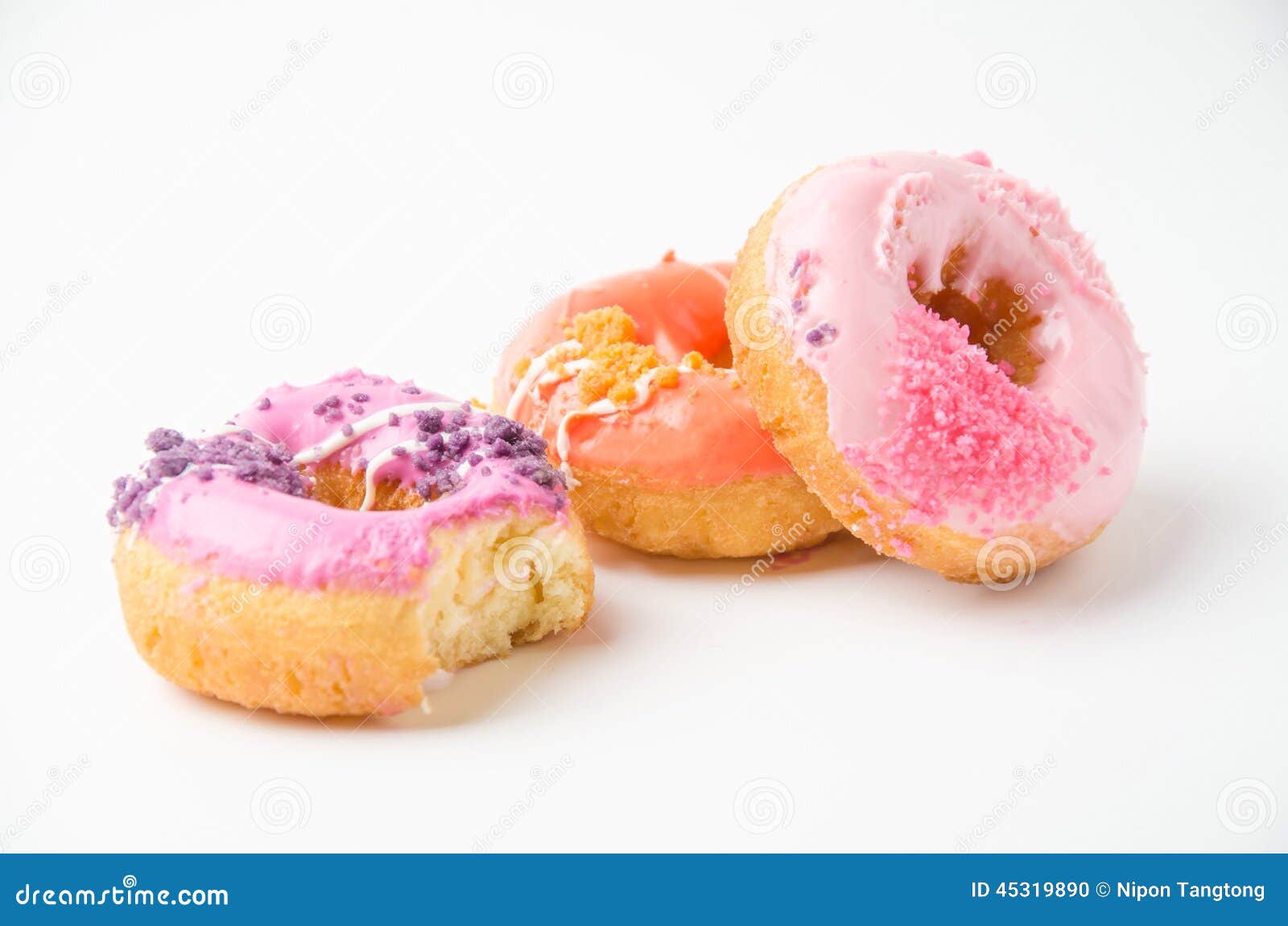 Donuts on white background stock photo. Image of white - 45319890