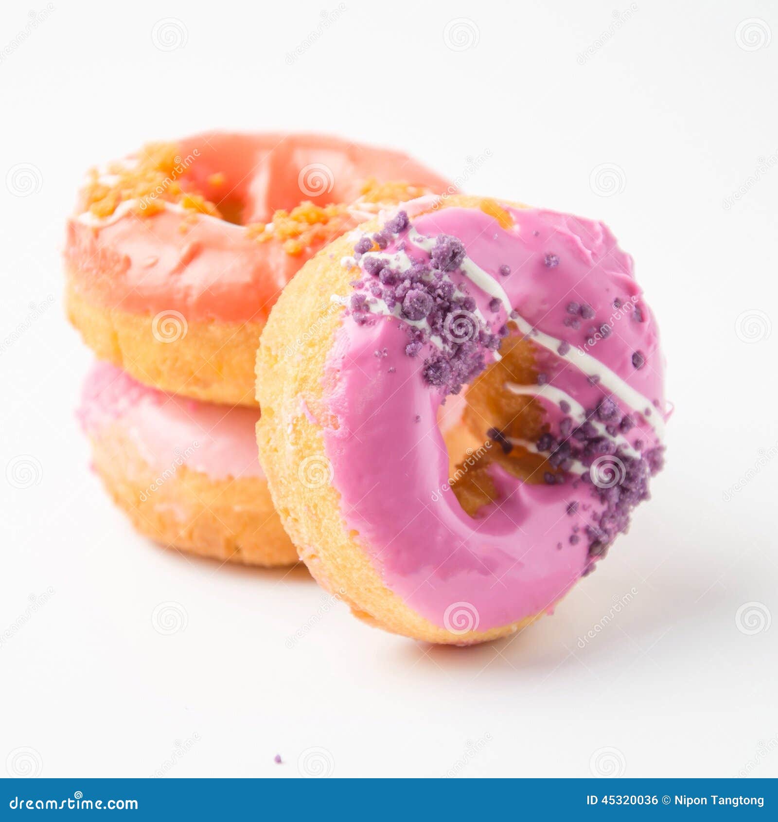 Donuts on white background stock photo. Image of glaze - 45320036