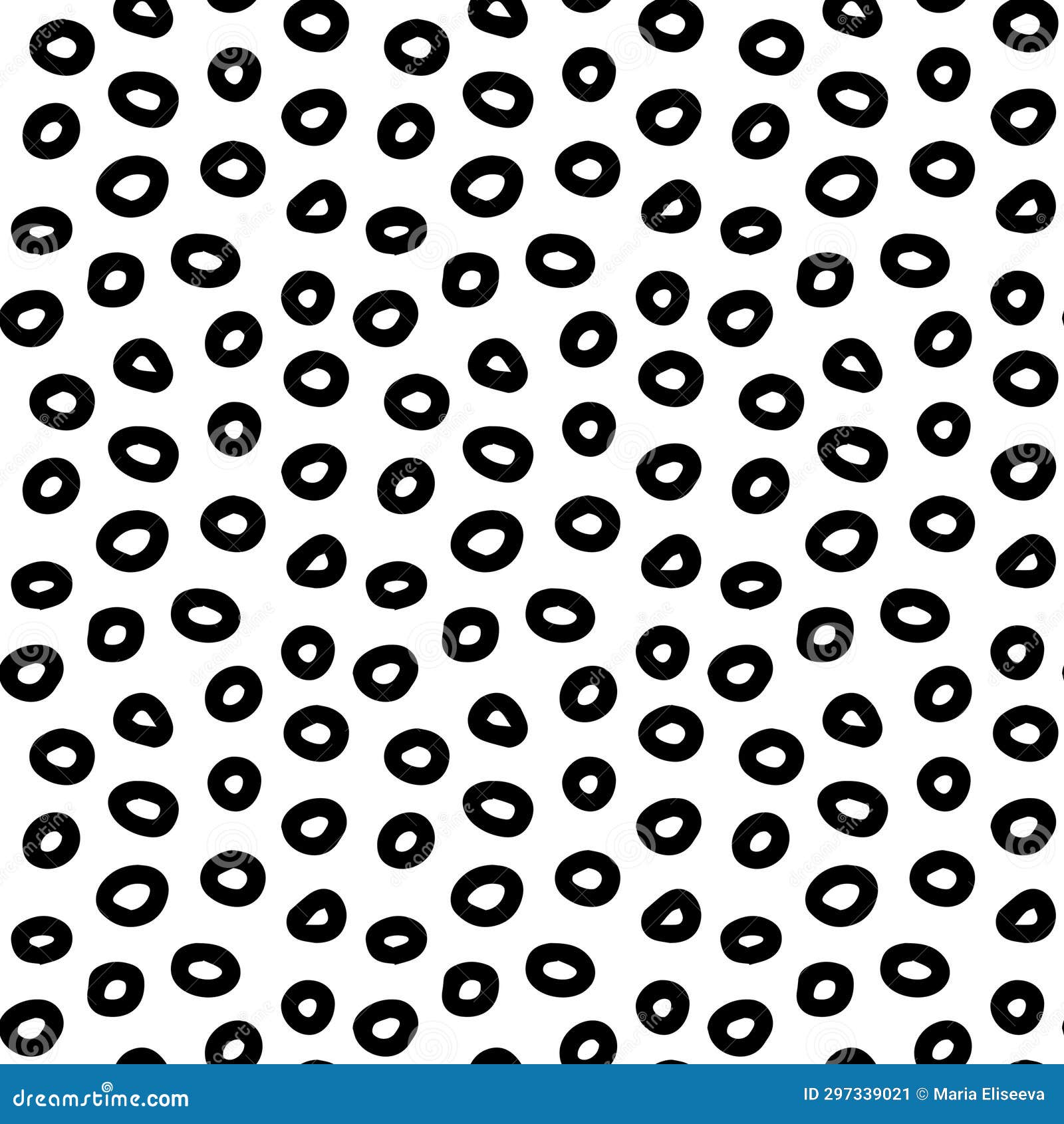 Doodle Abstract Circles Seamless Pattern. Vector Polka Point Background ...