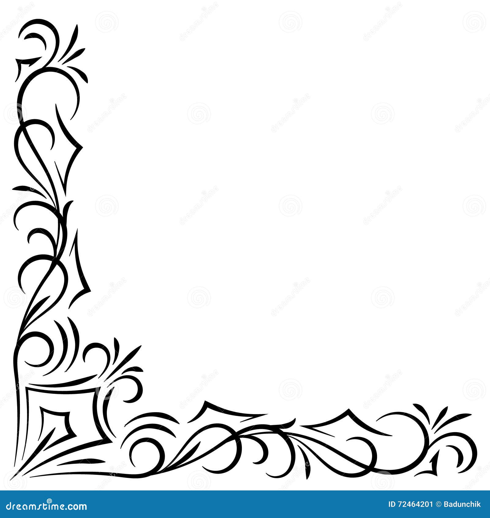 Doodle Abstract Handdrawn Corner Frame Stock Vector - Illustration of ...