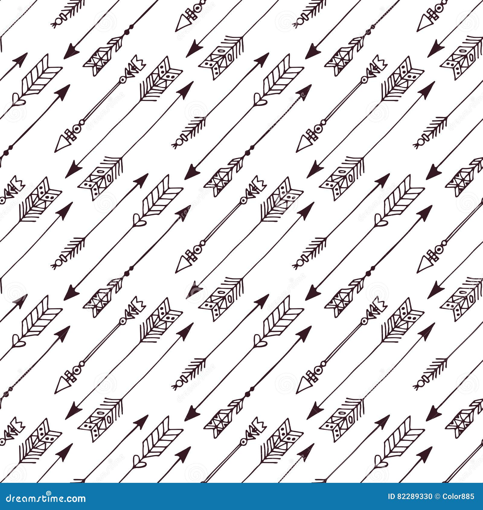 Doodle Abstract Lines Seamless Pattern. Stock Vector - Illustration of ...