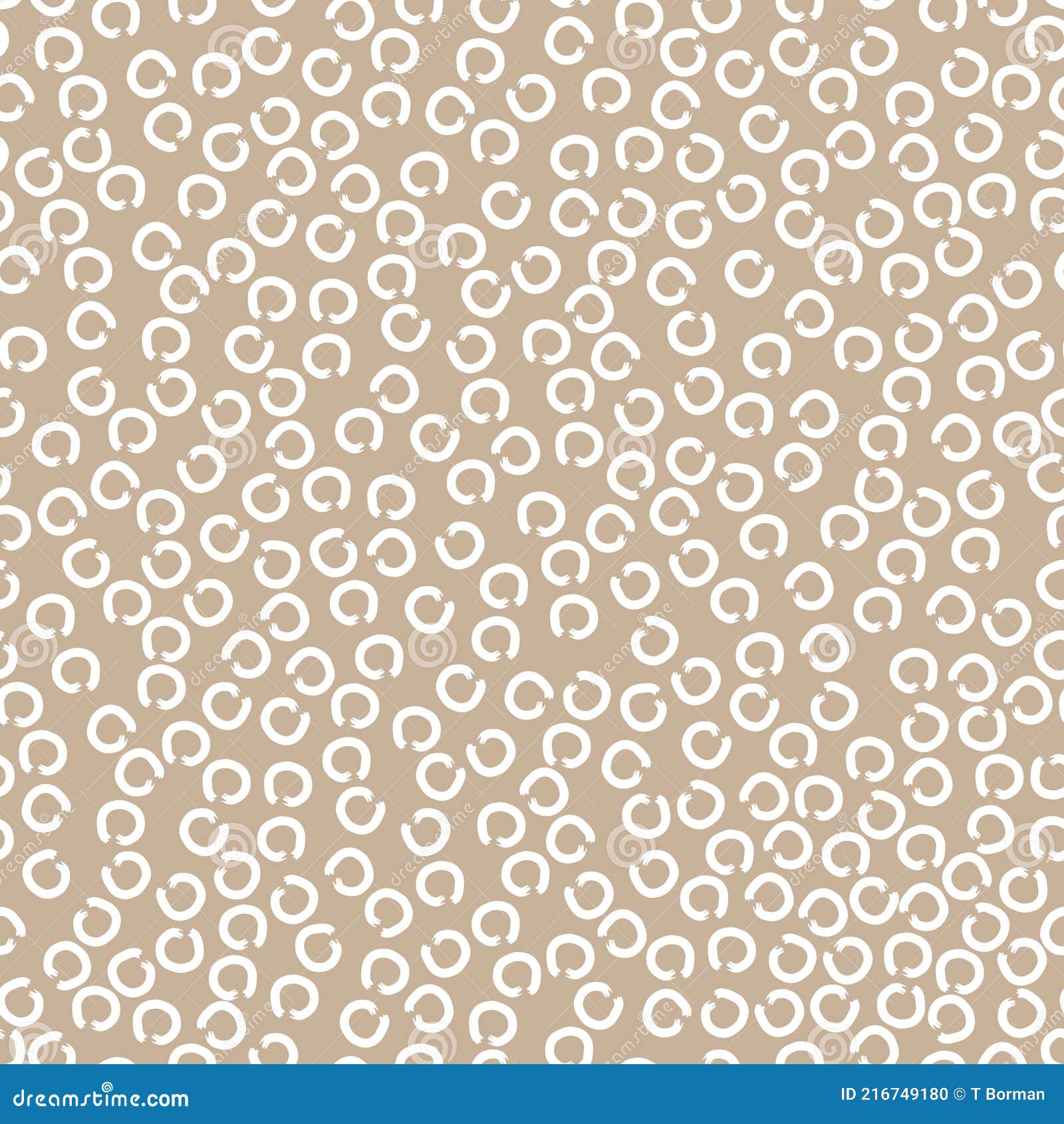 Beige Doodle Abstract Seamless Pattern Irregular Chaotic White Circles ...