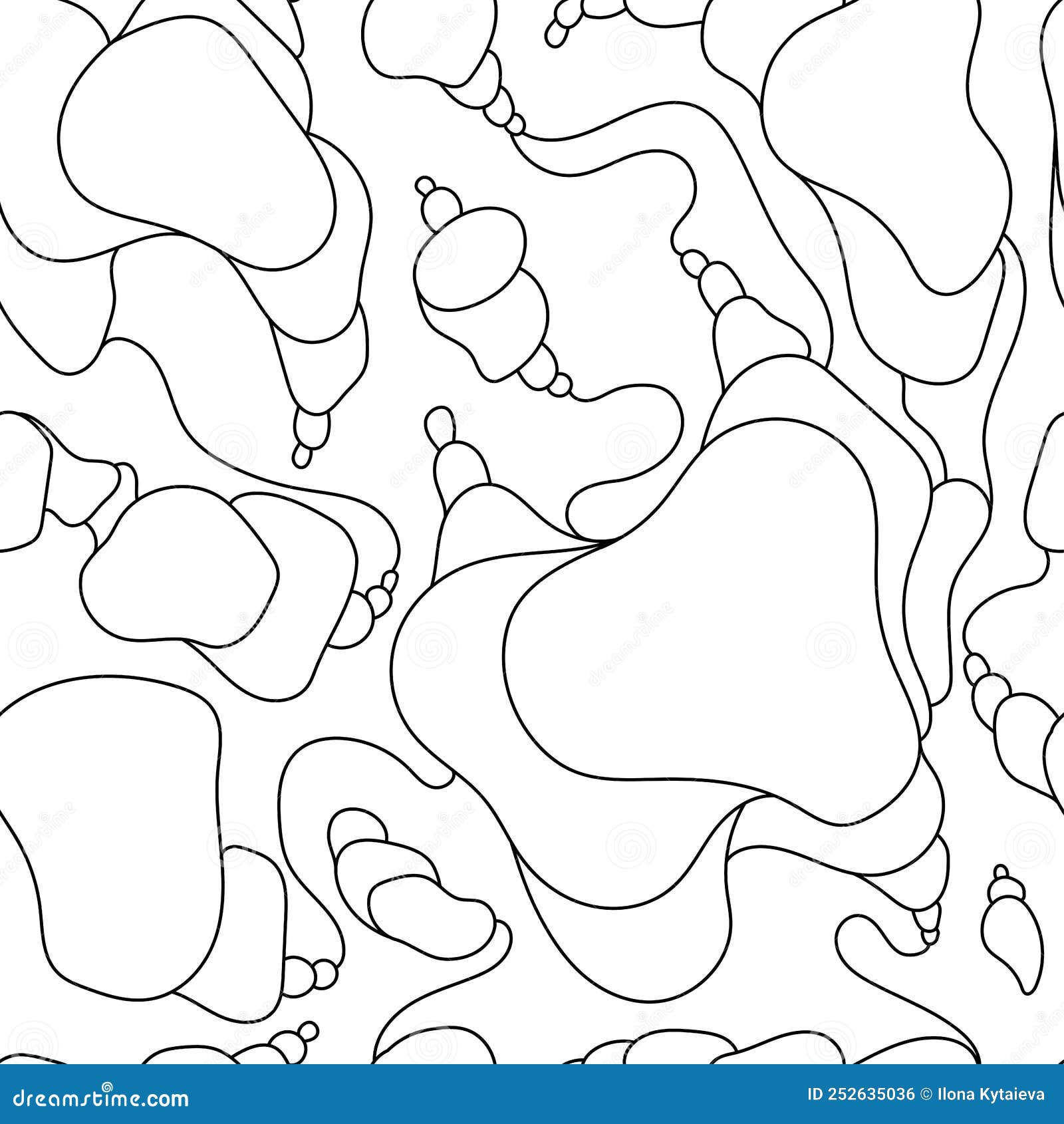 Doodle Abstract Seamless Pattern Vector Illustration.Black and White ...