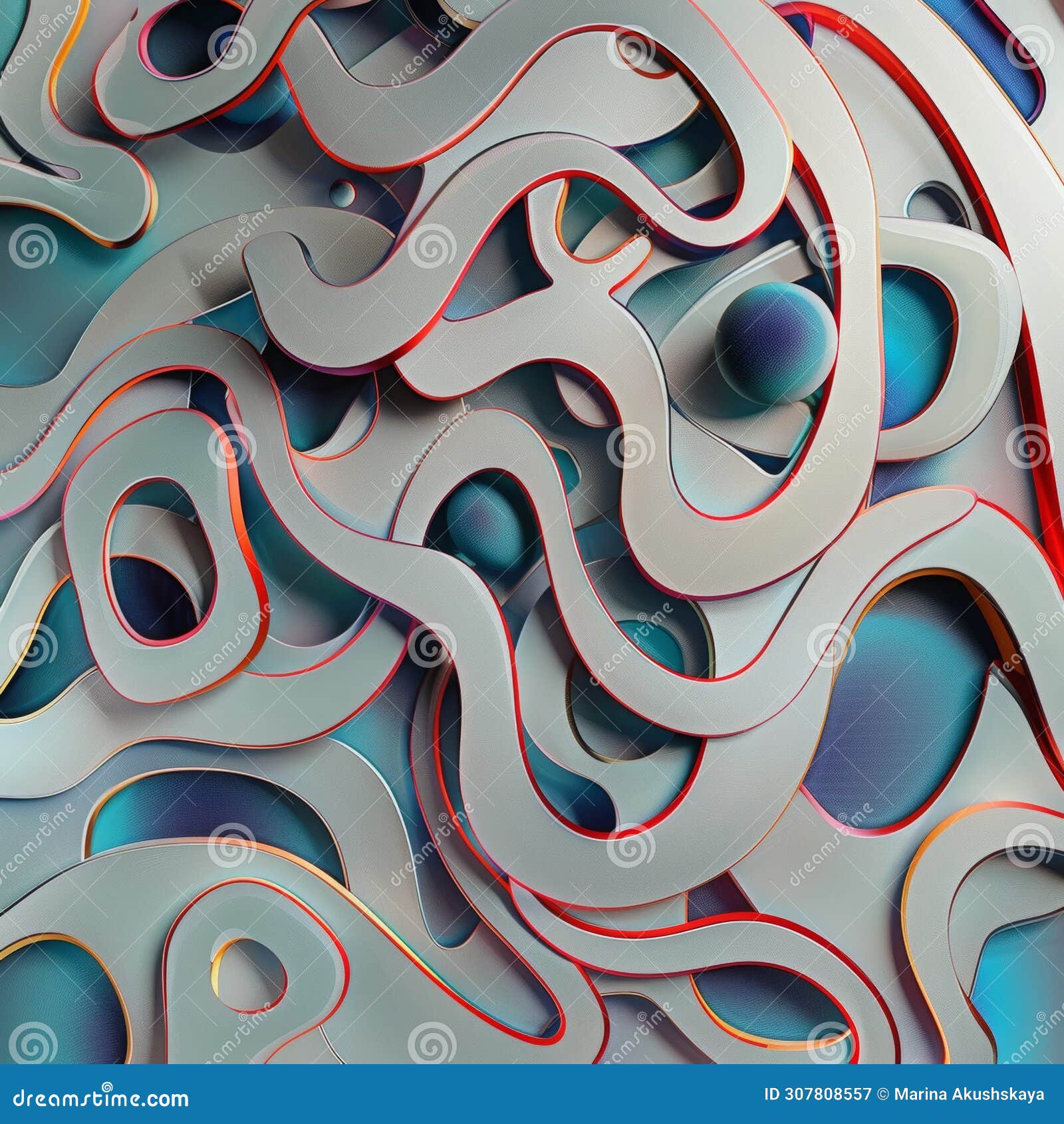 Doodle Abstract Shape, Study in Blue Stock Illustration - Illustration ...