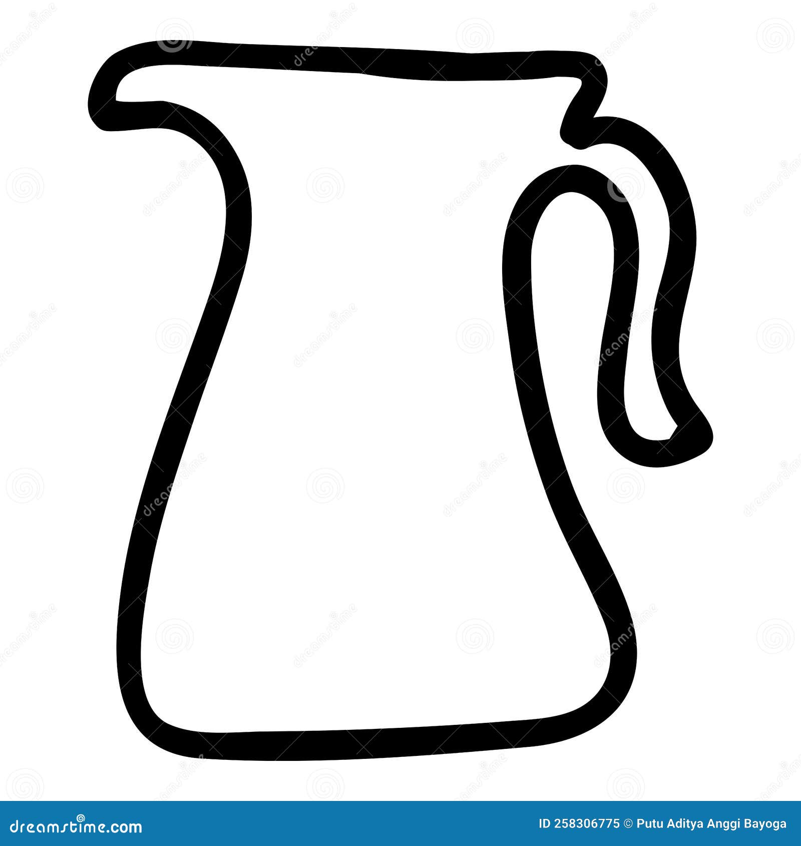 Doodle jug stock vector. Illustration of flat, cartoon - 258306775