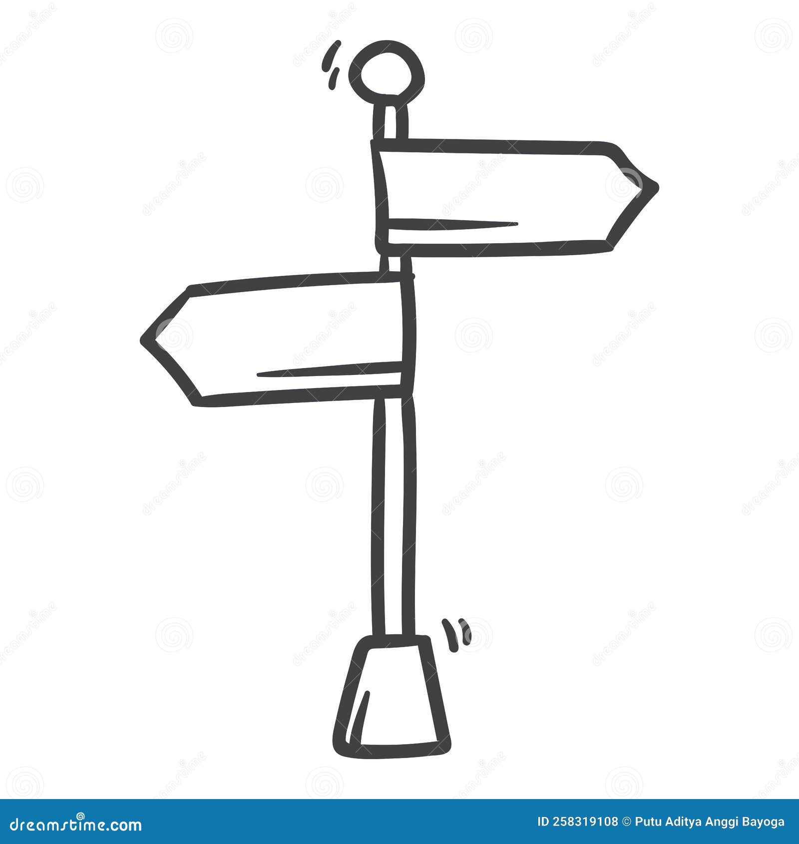 Doodle signpost stock vector. Illustration of design - 258319108