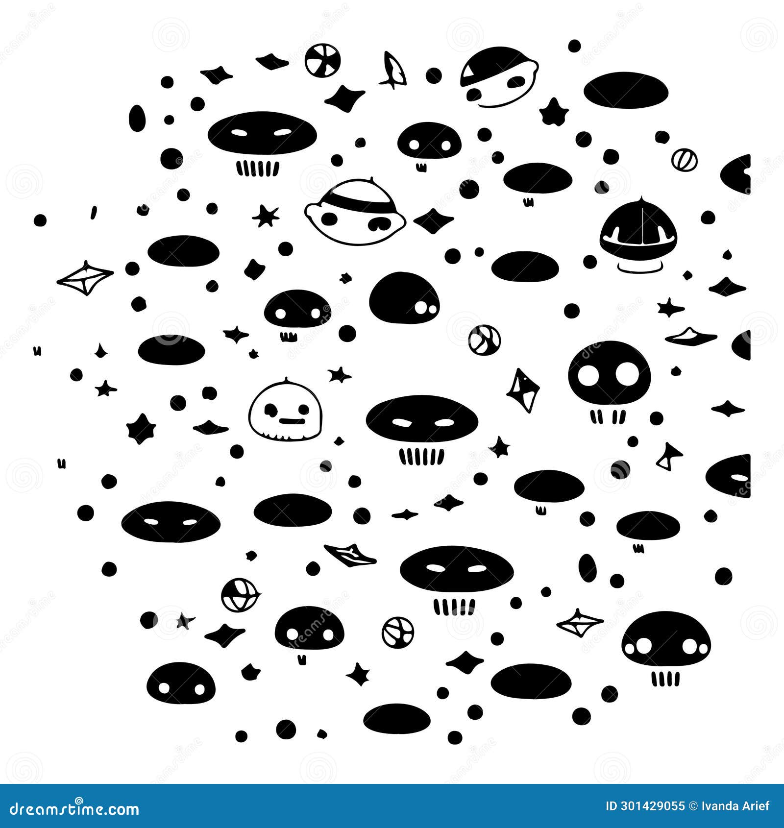 Doodle Alien Ufo Space Hand Draw Illustration Sketch Hand Draw Stock ...