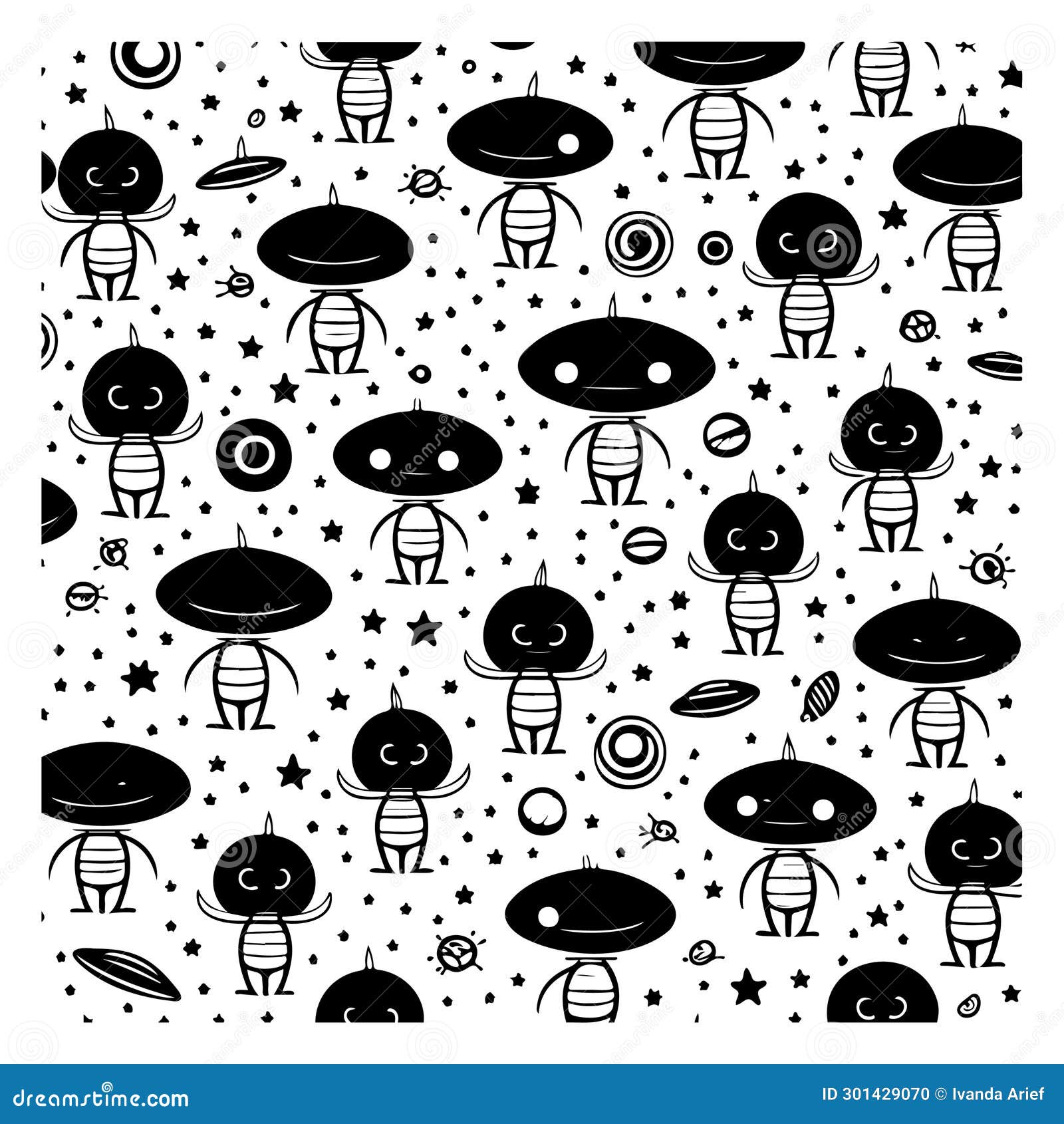 Doodle Alien Ufo Space Hand Draw Illustration Sketch Hand Draw Stock ...