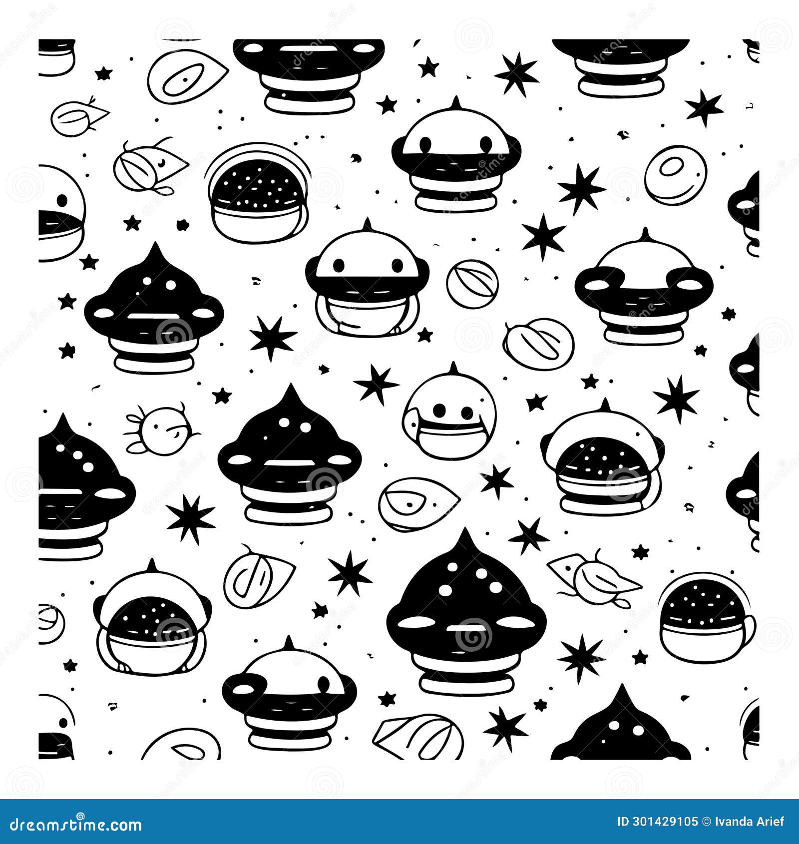 Doodle Alien Ufo Space Hand Draw Illustration Sketch Hand Draw Stock ...