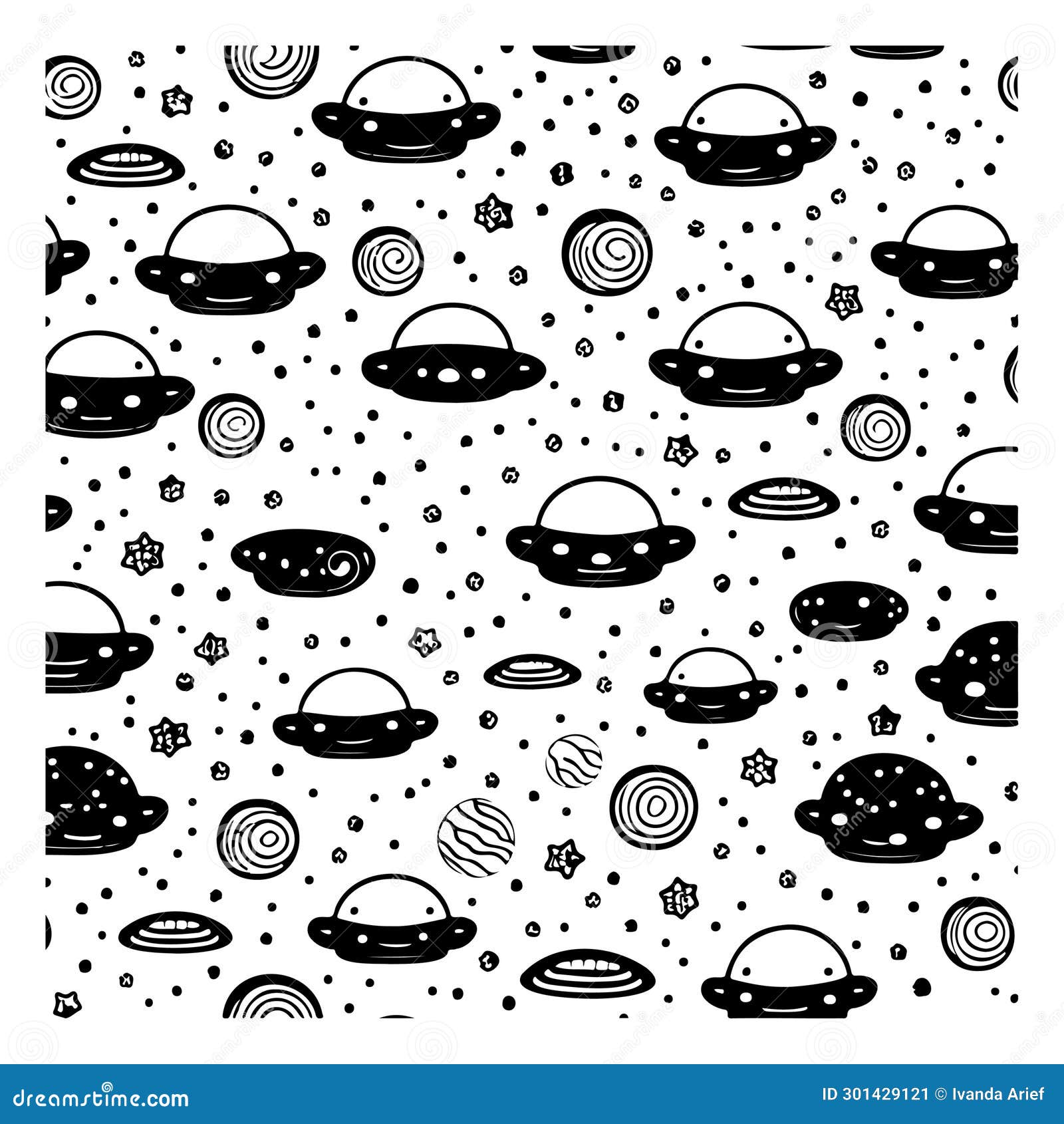 Doodle Alien Ufo Space Hand Draw Illustration Sketch Hand Draw Stock ...