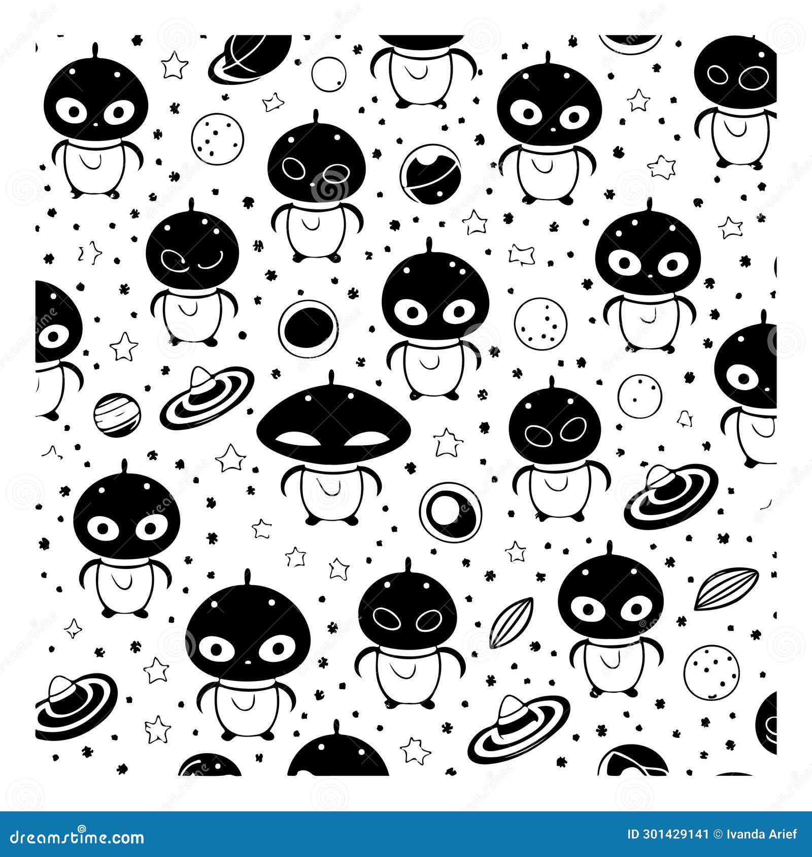 Doodle Alien Ufo Space Hand Draw Illustration Sketch Hand Draw Stock ...