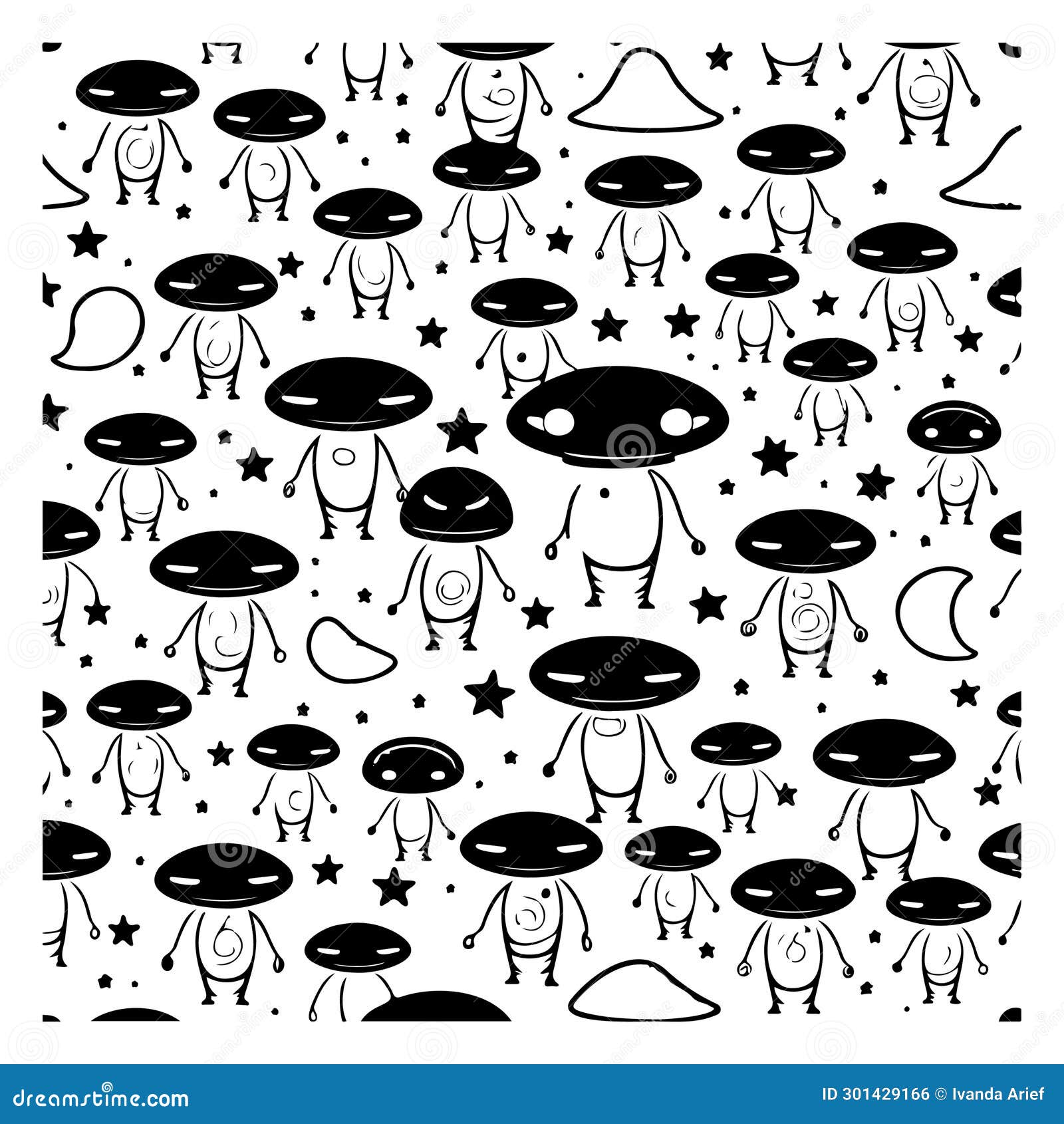 Doodle Alien Ufo Space Hand Draw Illustration Sketch Hand Draw Stock ...