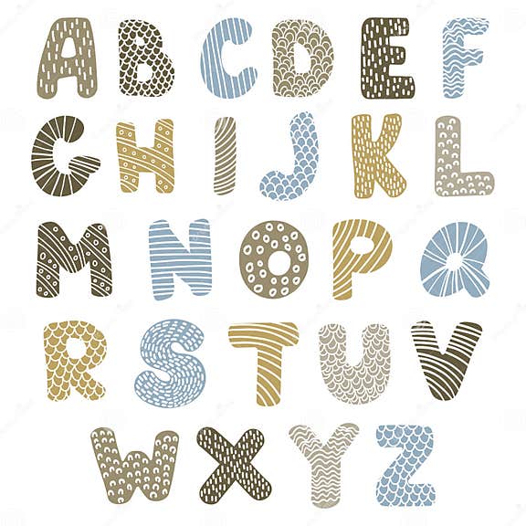 Doodle alphabet stock vector. Illustration of textured - 28448113