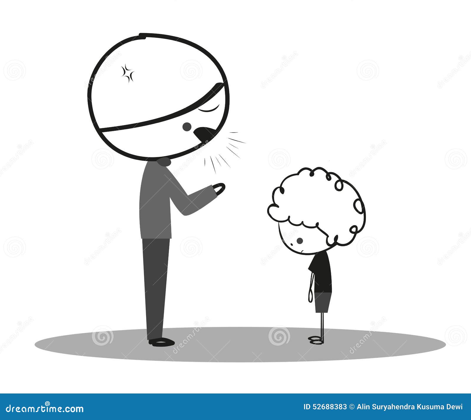 Doodle angry father to son stock vector. Illustration of family - 52688383