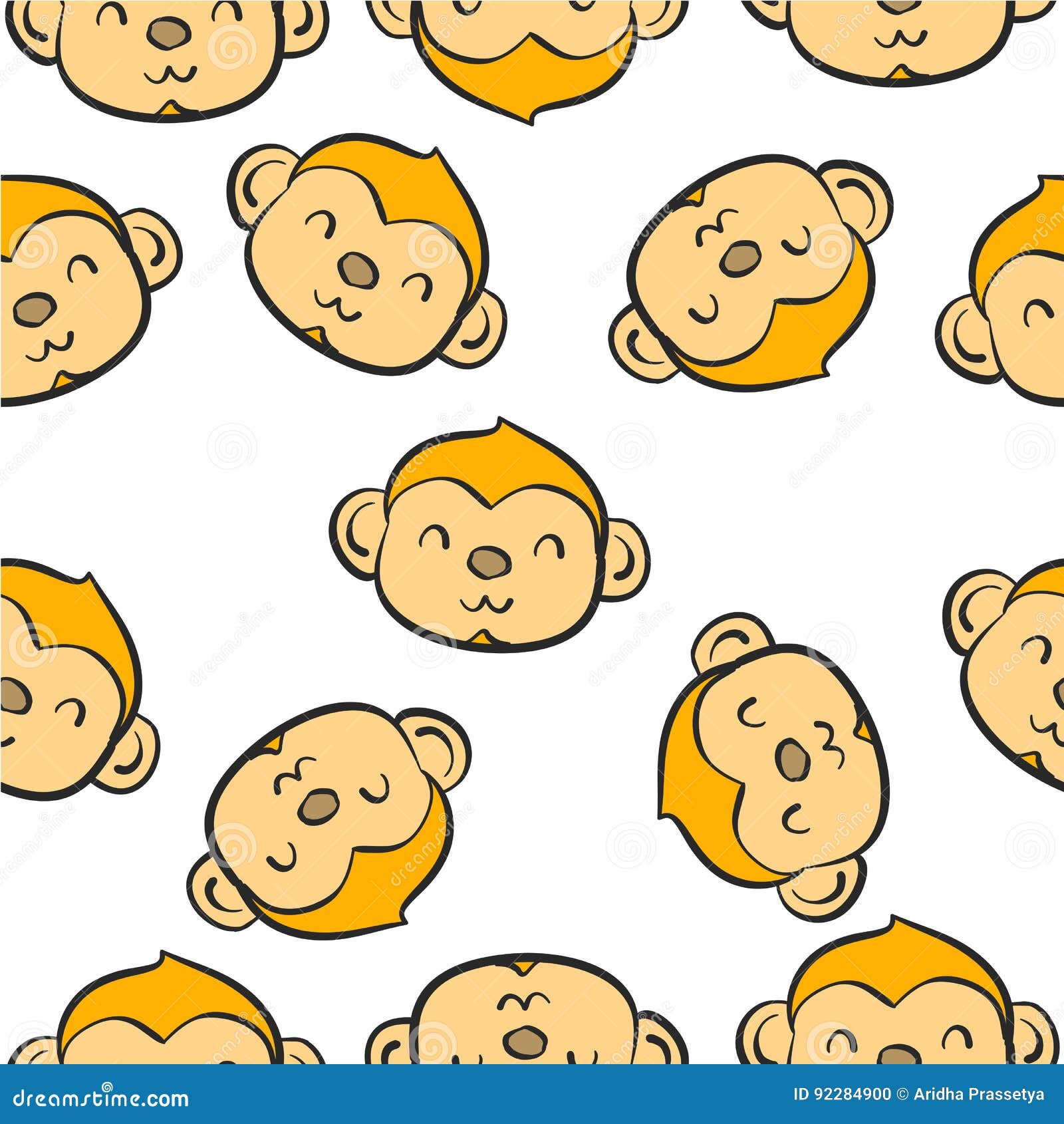 Doodle of Animal Monkey Collection Stock Vector - Illustration of ...