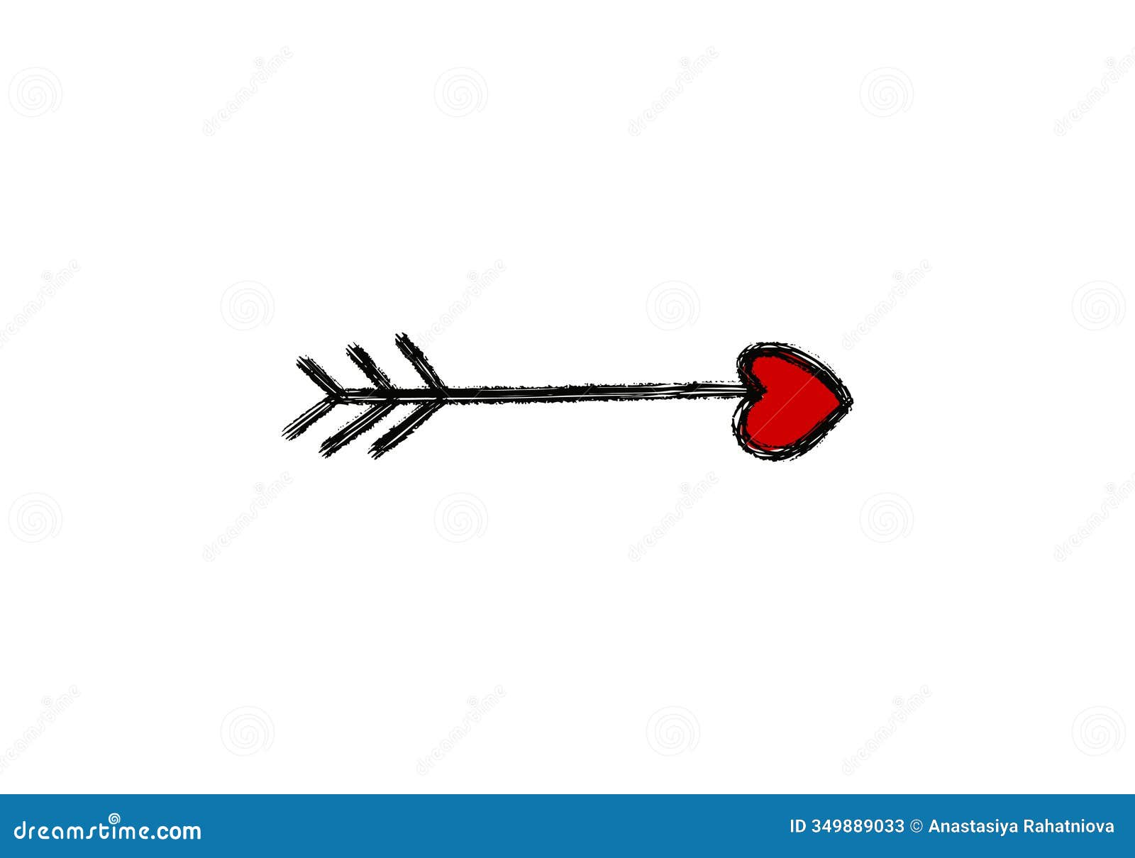 Doodle Arrow with a Heart-shaped Arrowhead. Vector Illustration Stock ...