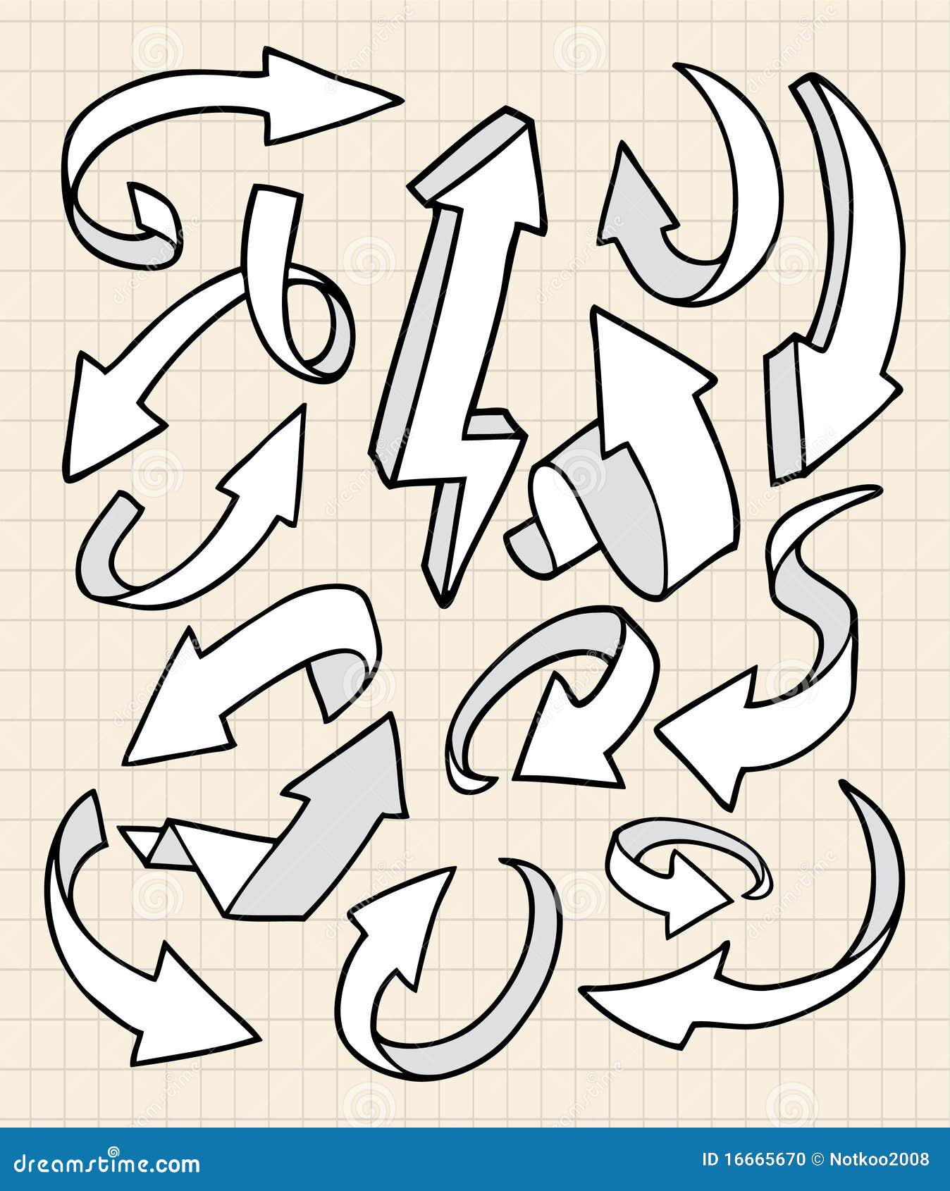 Doodle arrows stock vector. Illustration of design, hand - 16665670